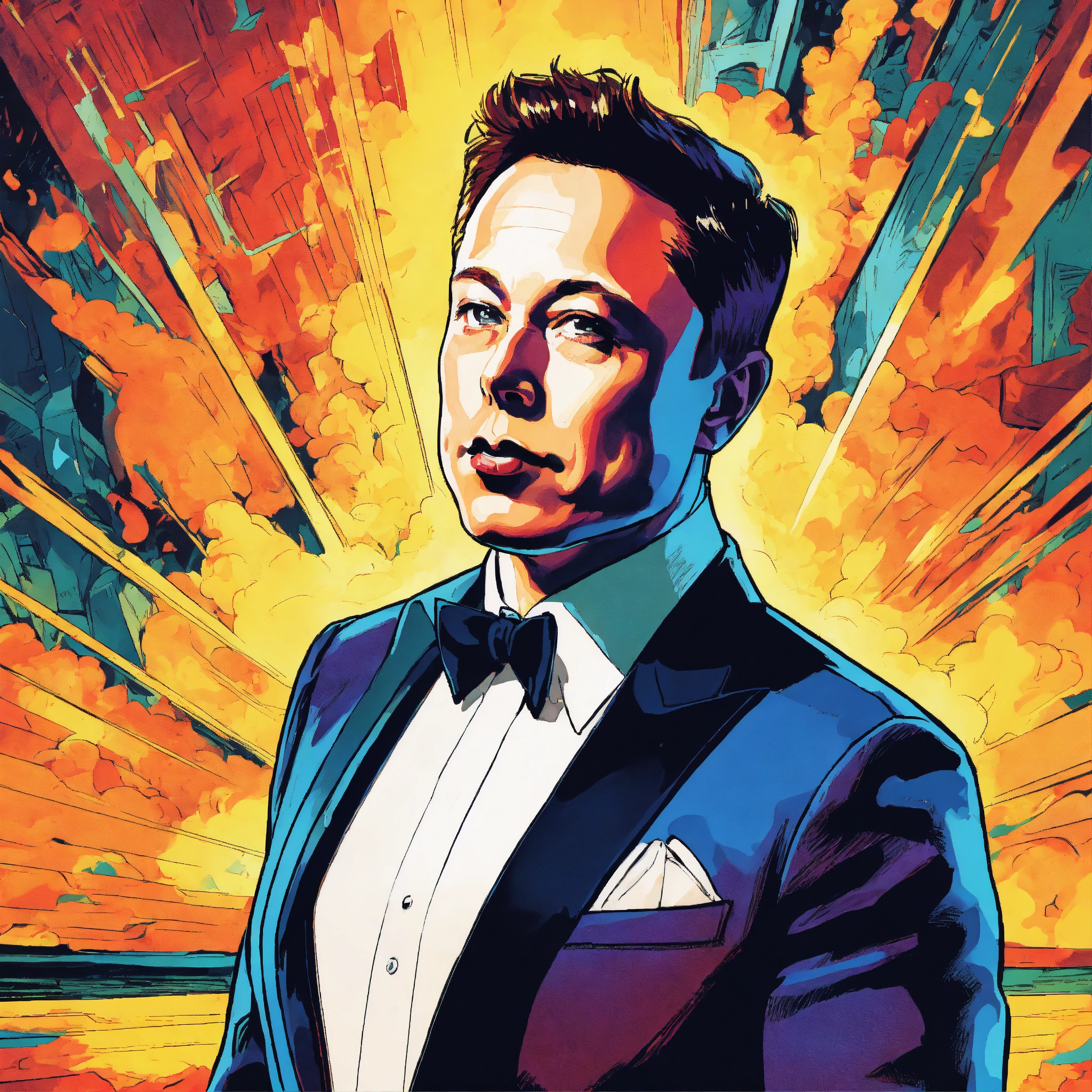 Lexica - Elon Musk, Retro comic style artwork, comic book cover ...