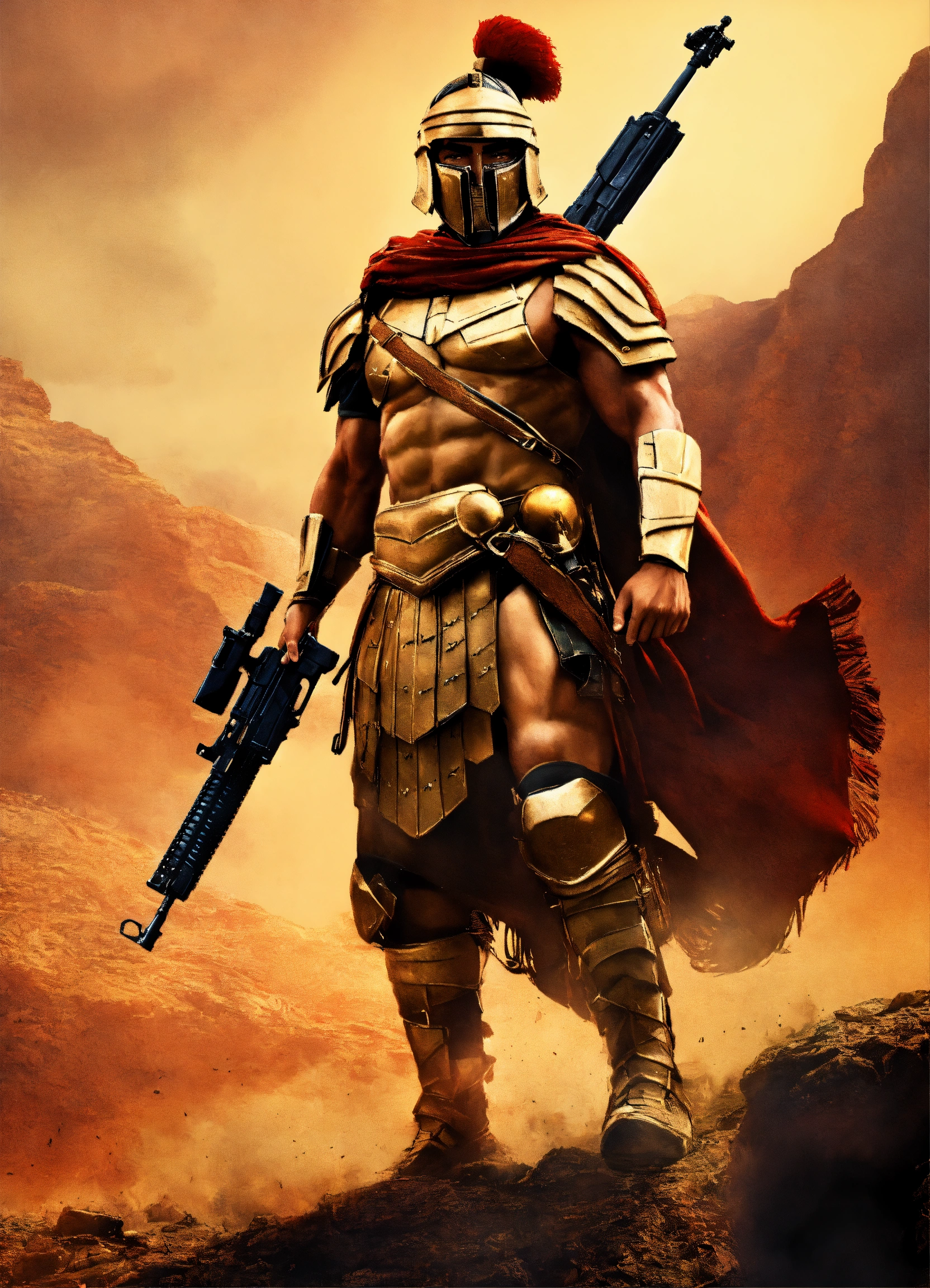 Lexica - Modern ancient spartan soldiers carrying assault rifles