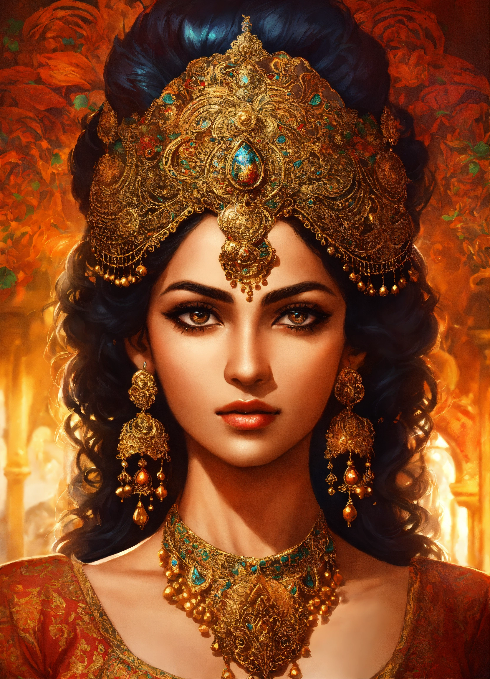 Lexica - "fantasy bollywood Inara Serra", big hair, dancer, magical ...
