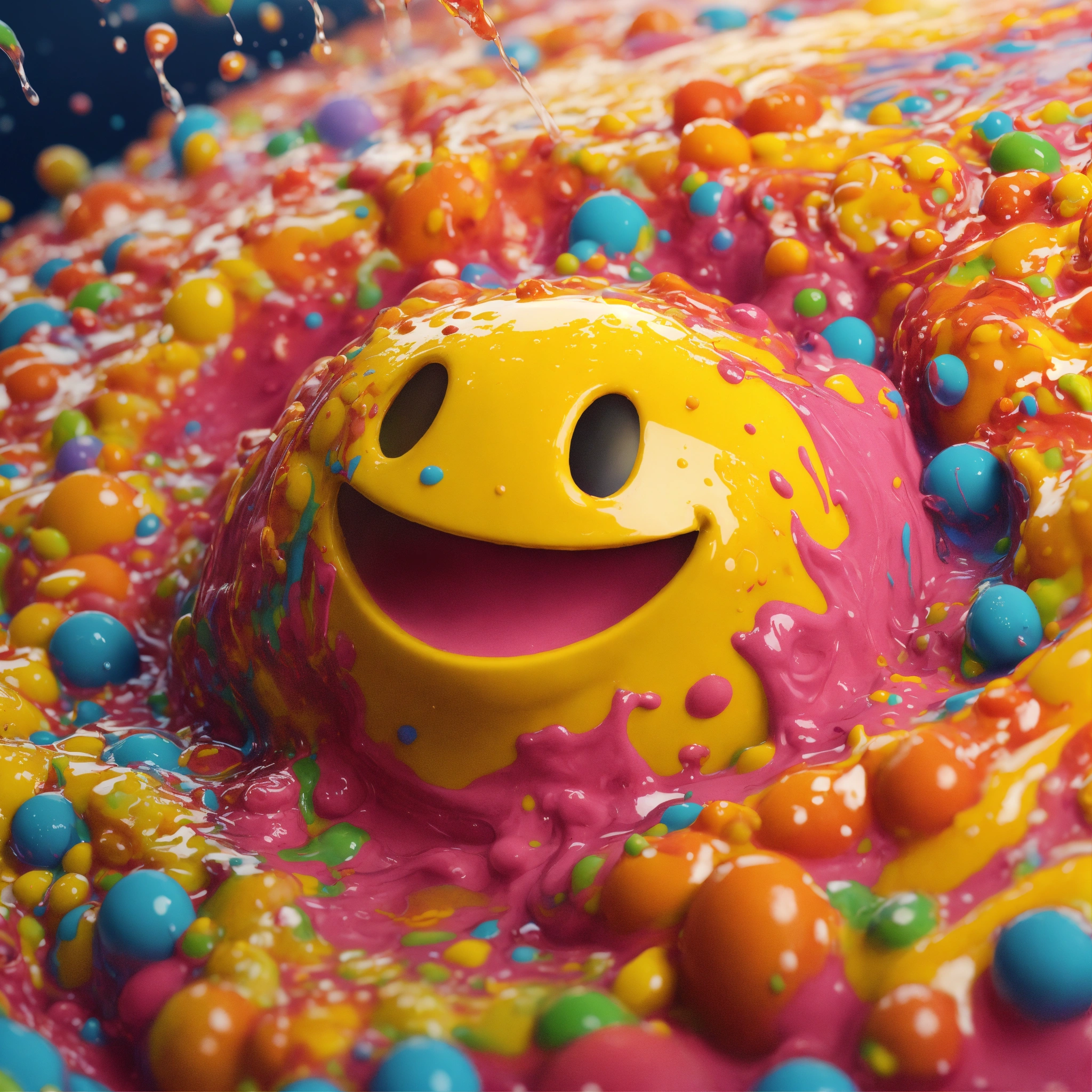 Lexica - Splash art, a quirky liquid portrait of a cute smileyt ...