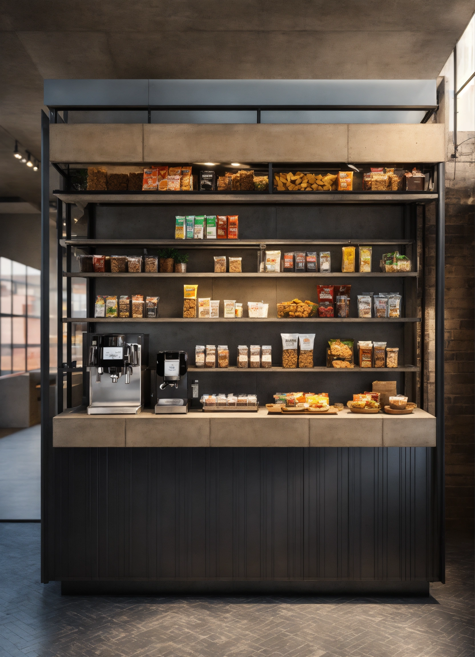 Lexica - A self serve food station with snacks on an easy to reach shelf for employees to take ...