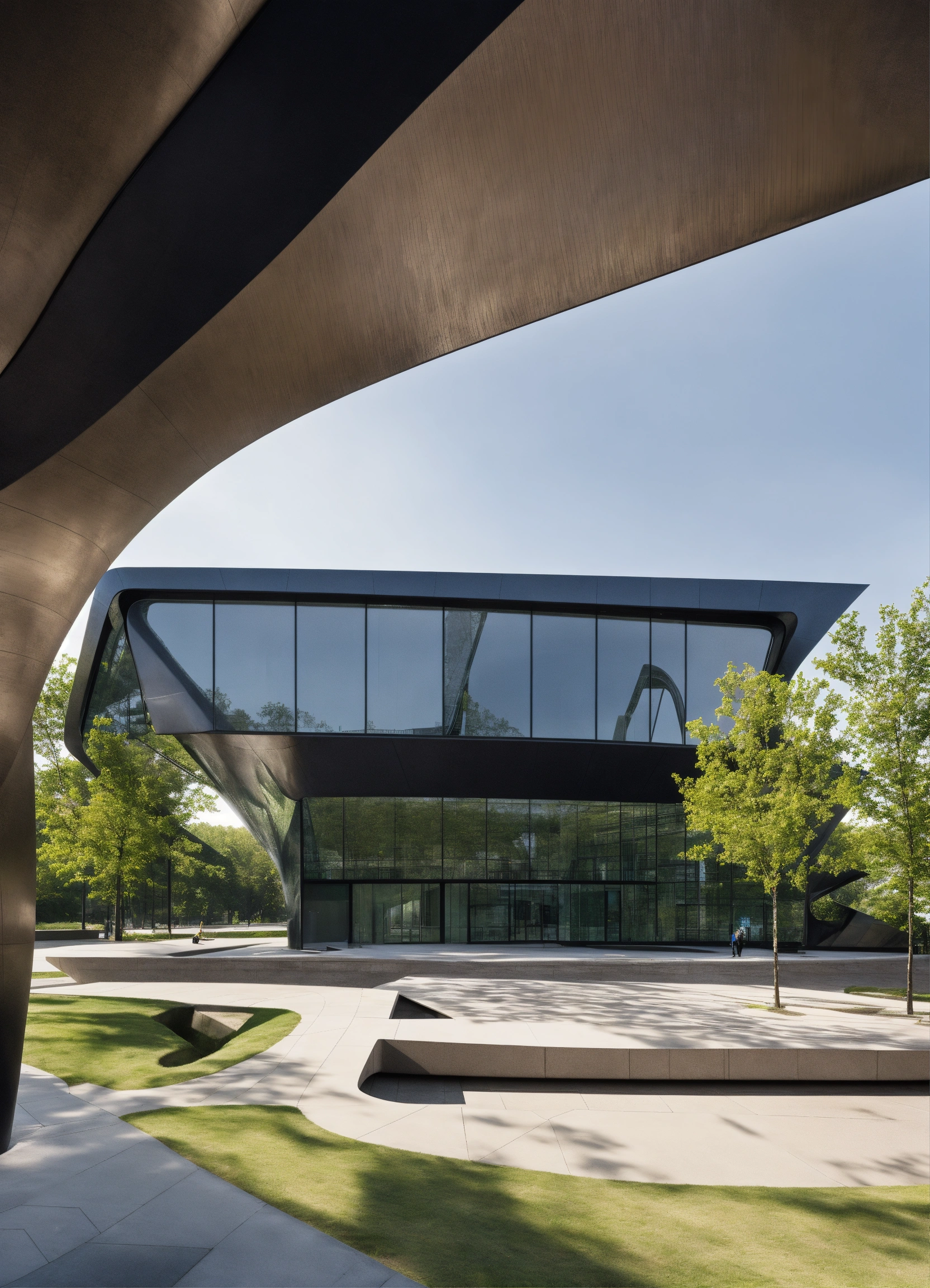 Lexica - Zaha hadid postmodern steel museum in the city.