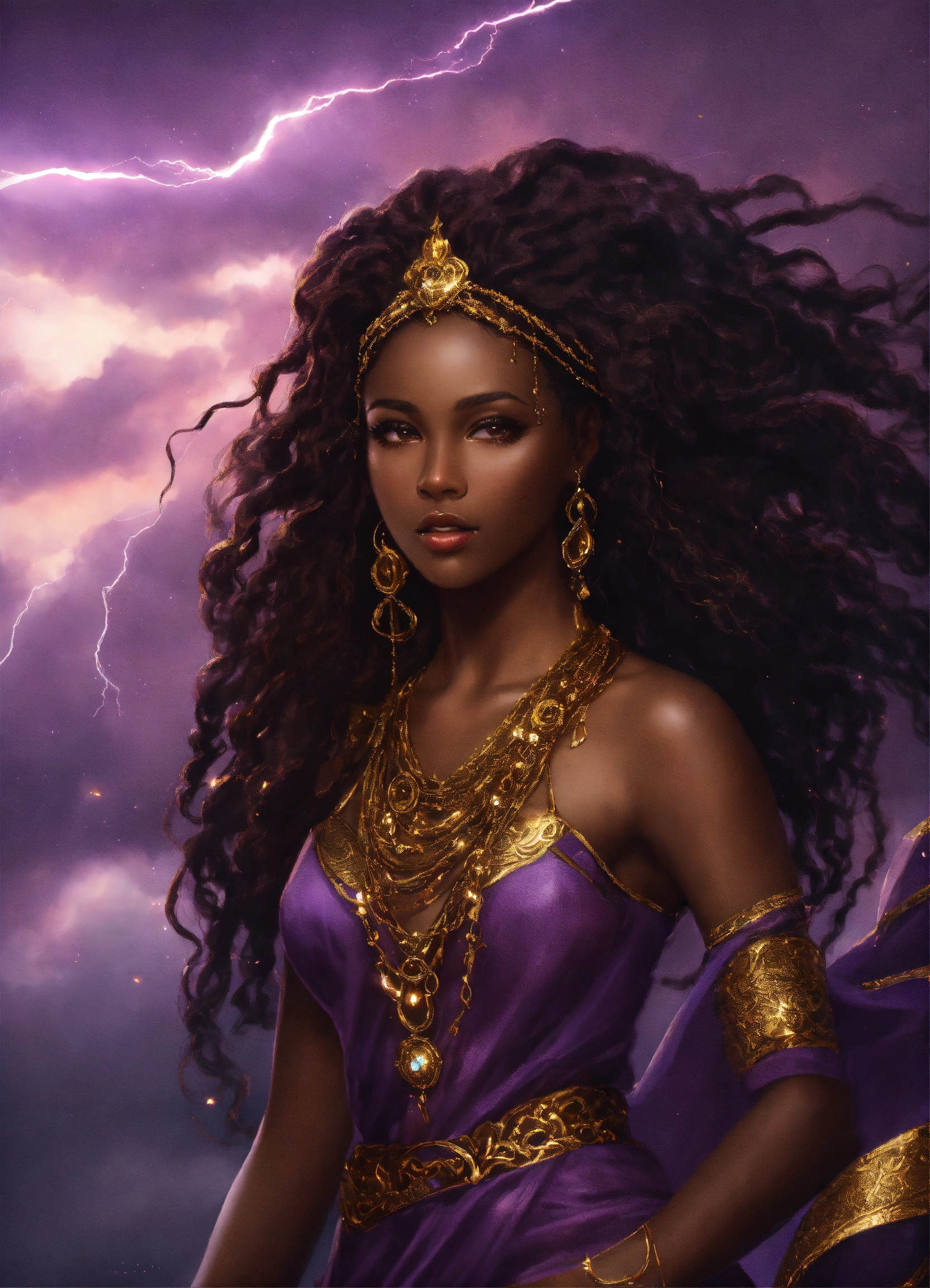 Lexica - Full body gorgeous dark skin beautiful black goddess woman ...