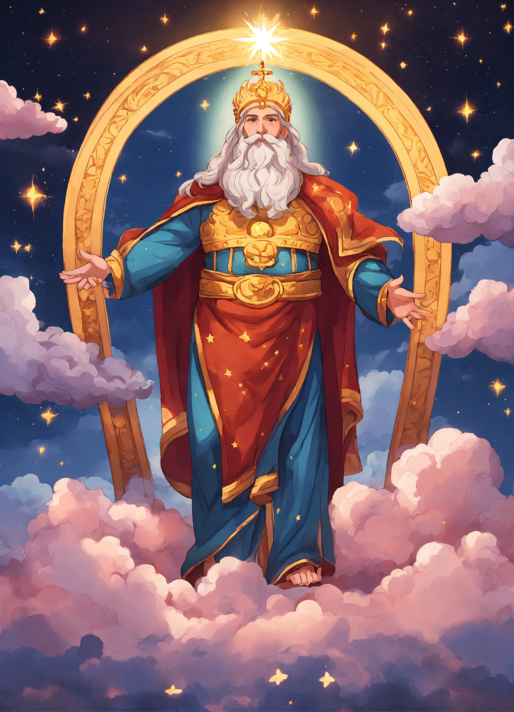 Lexica - God in cartoon style. God is depicted in a frontal view ...