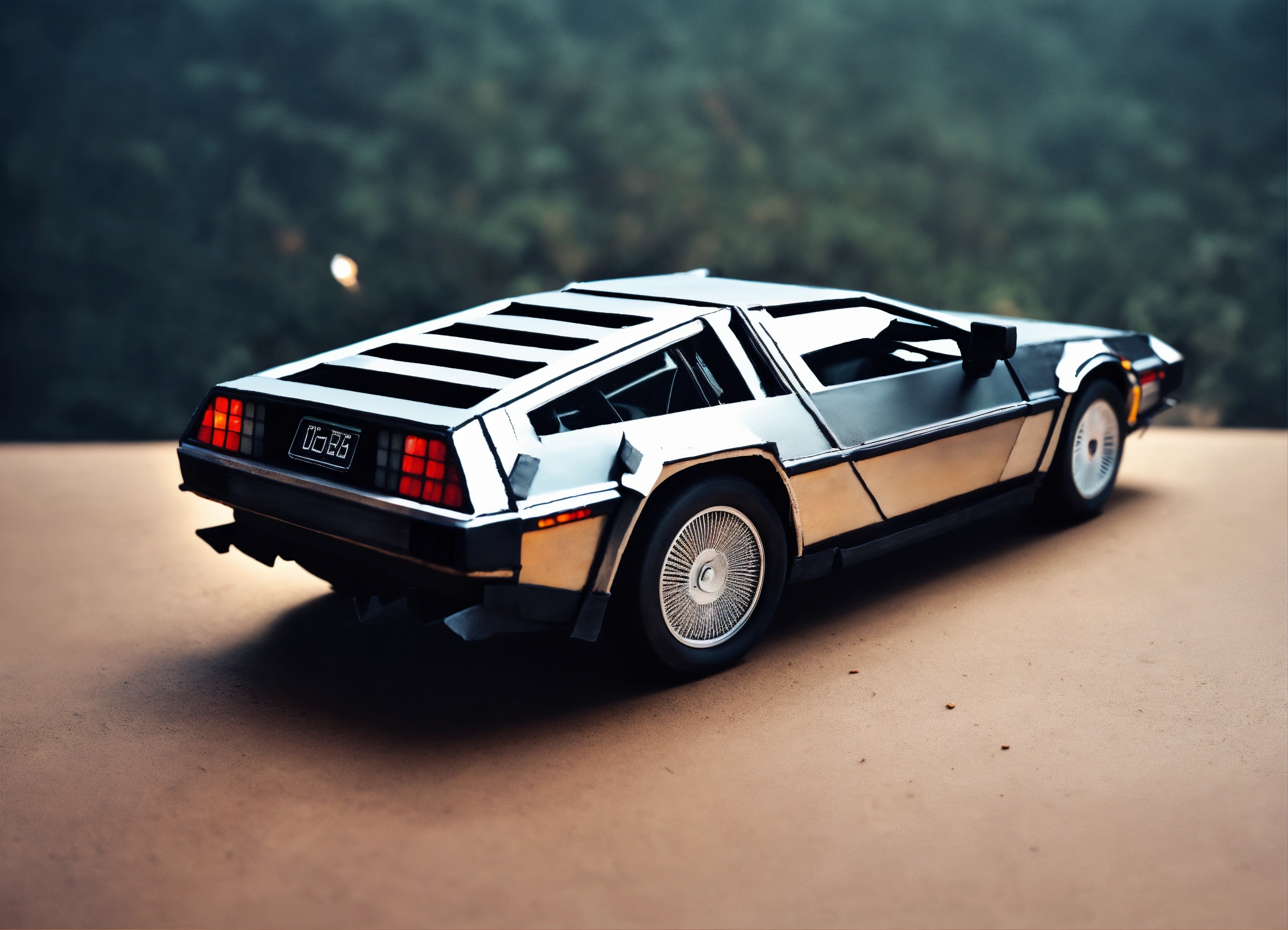 Lexica - Delorean built in origami, minimalistic and abstract illustration