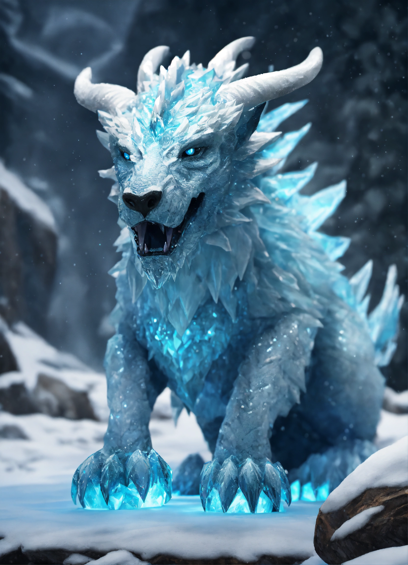 Lexica - A ice mythical creature, 8k, Unity, dungeons and dragons style