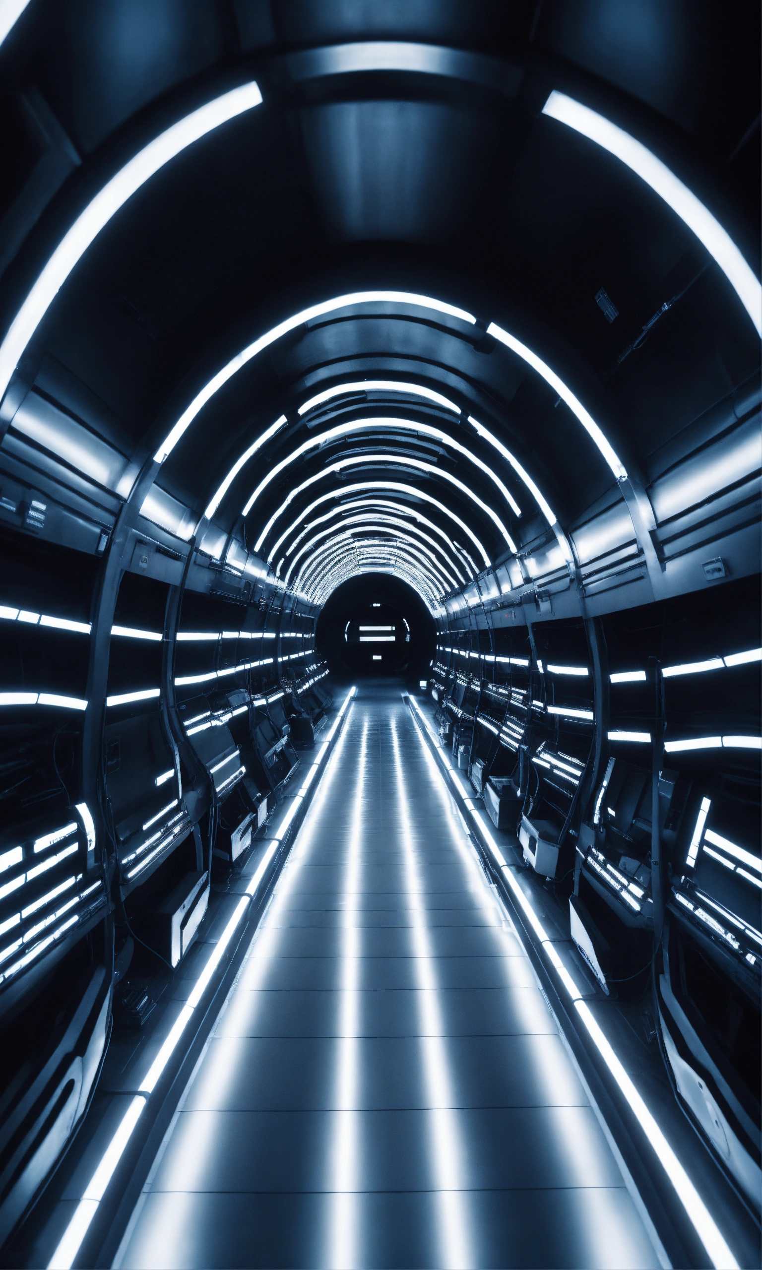 Lexica - A realistic really dark photo of a sci-fi colossal endless ...