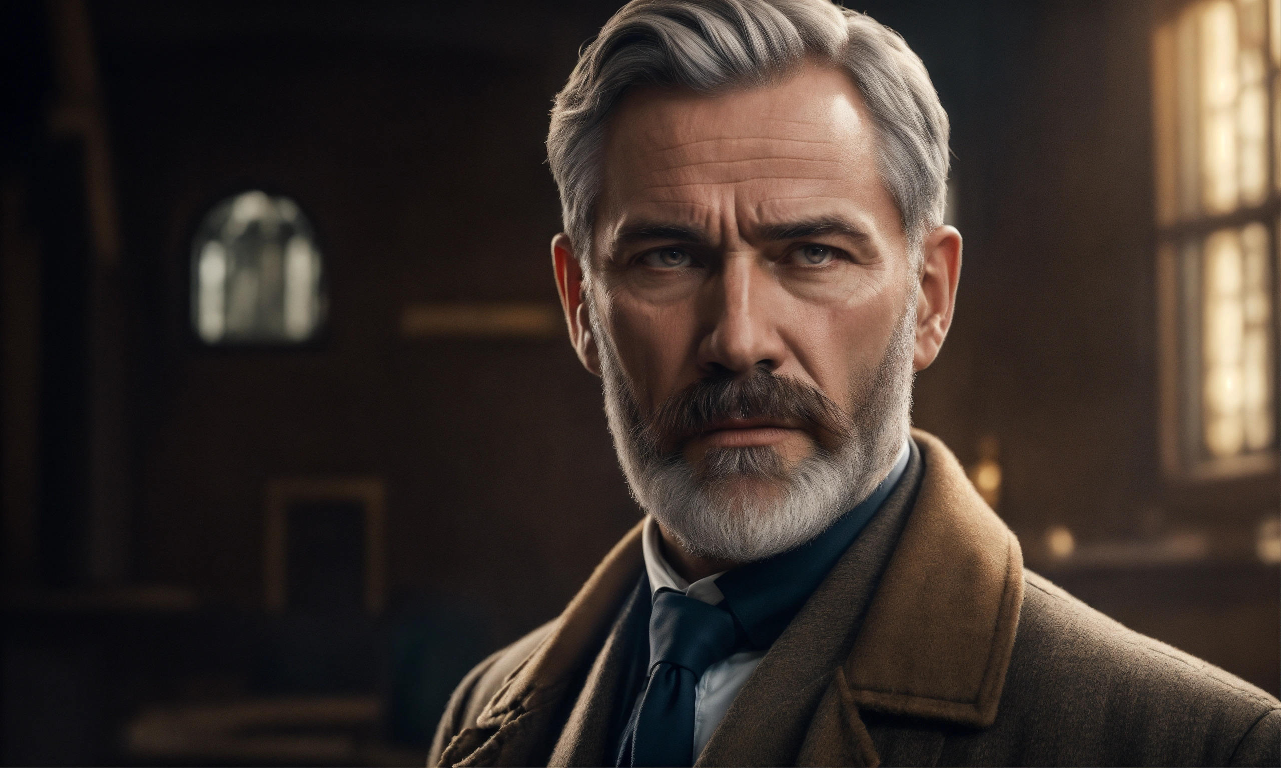 Lexica - Cinematic poster of a 1940s german man, 50 years old with a ...