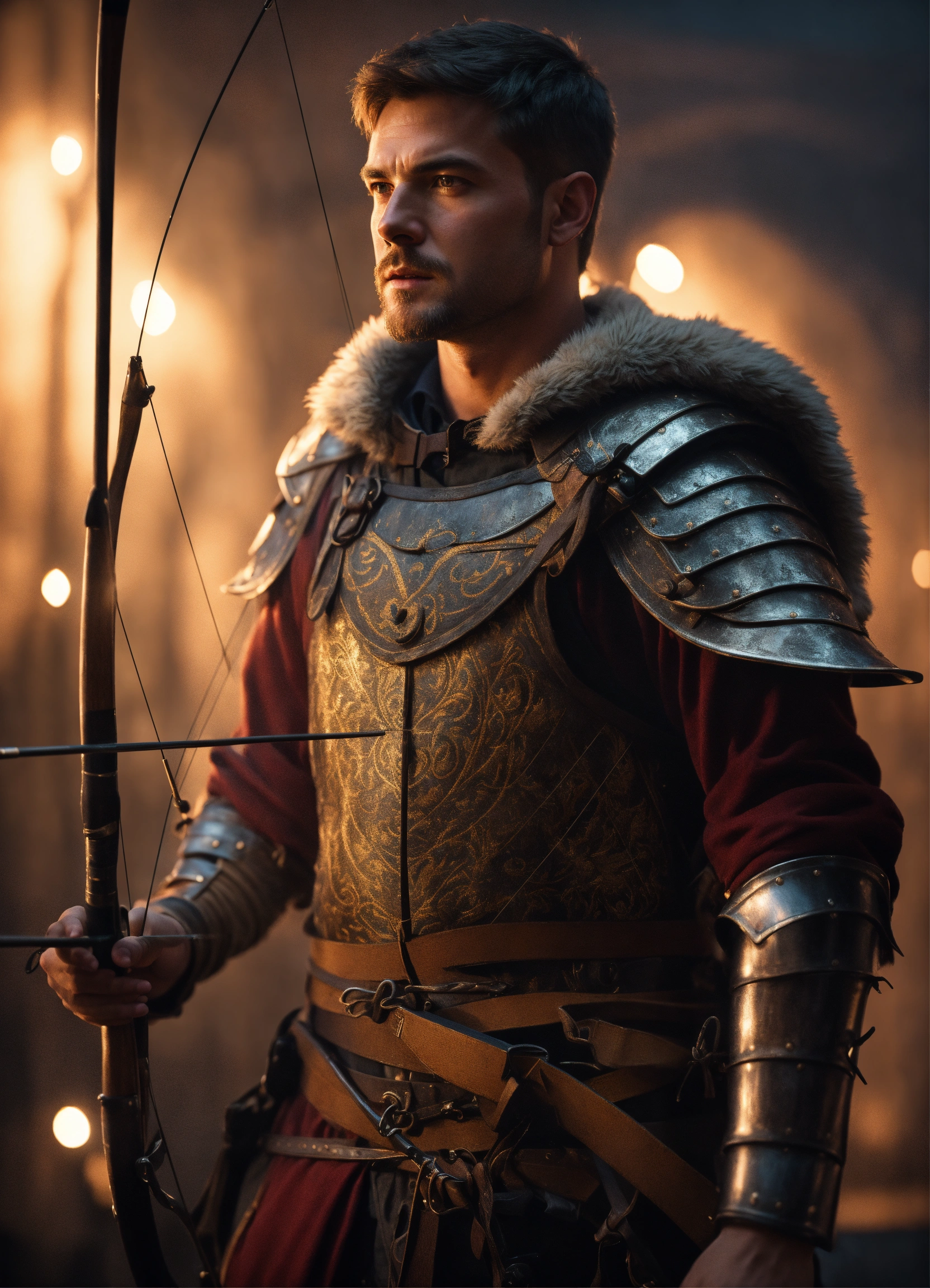 Lexica - A realistic full body portrait of a medieval Archer, neutral ...