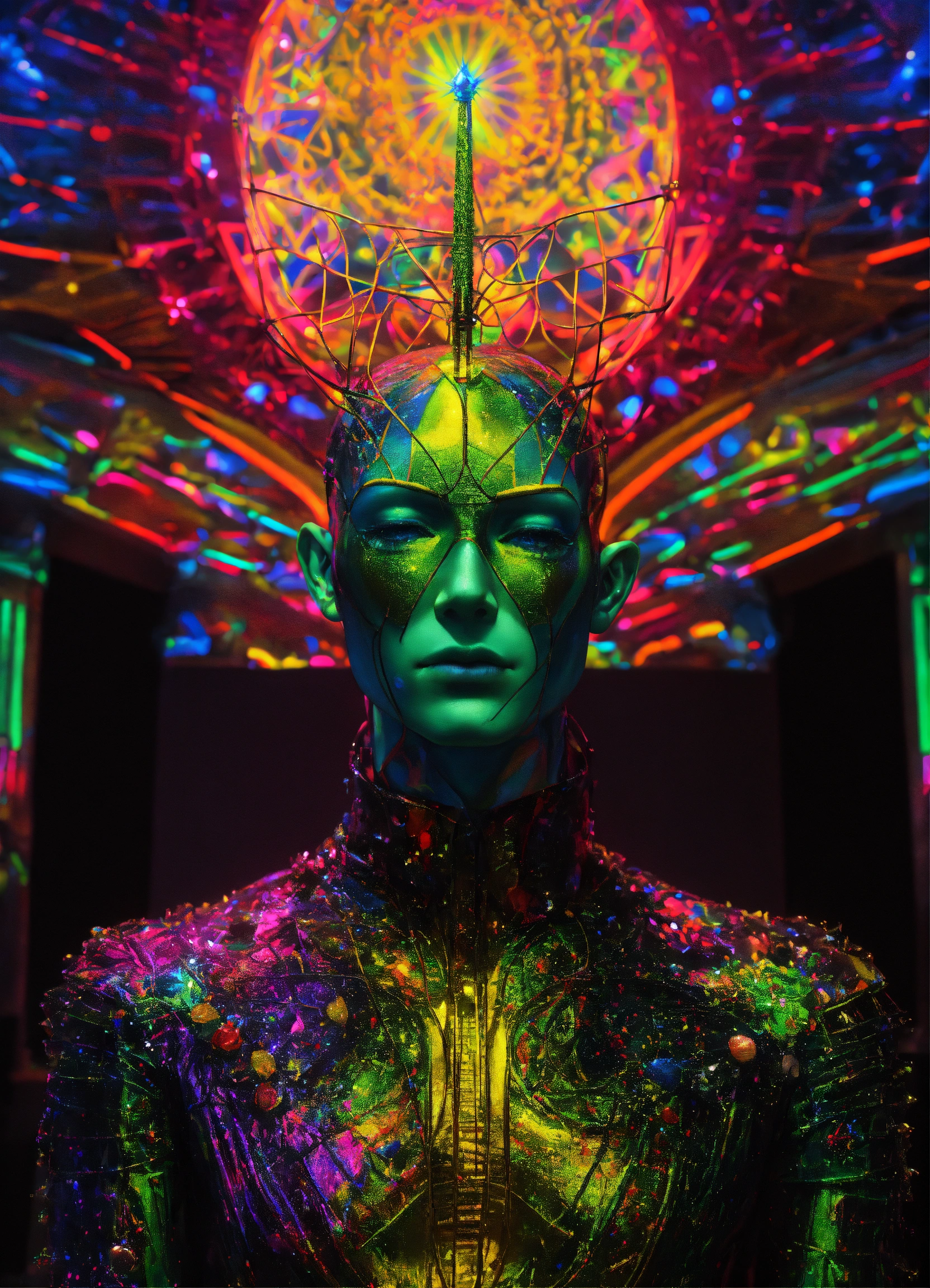 Lexica - Photorealistic 3D portrait of Ai God DMT psytrance slender man ...