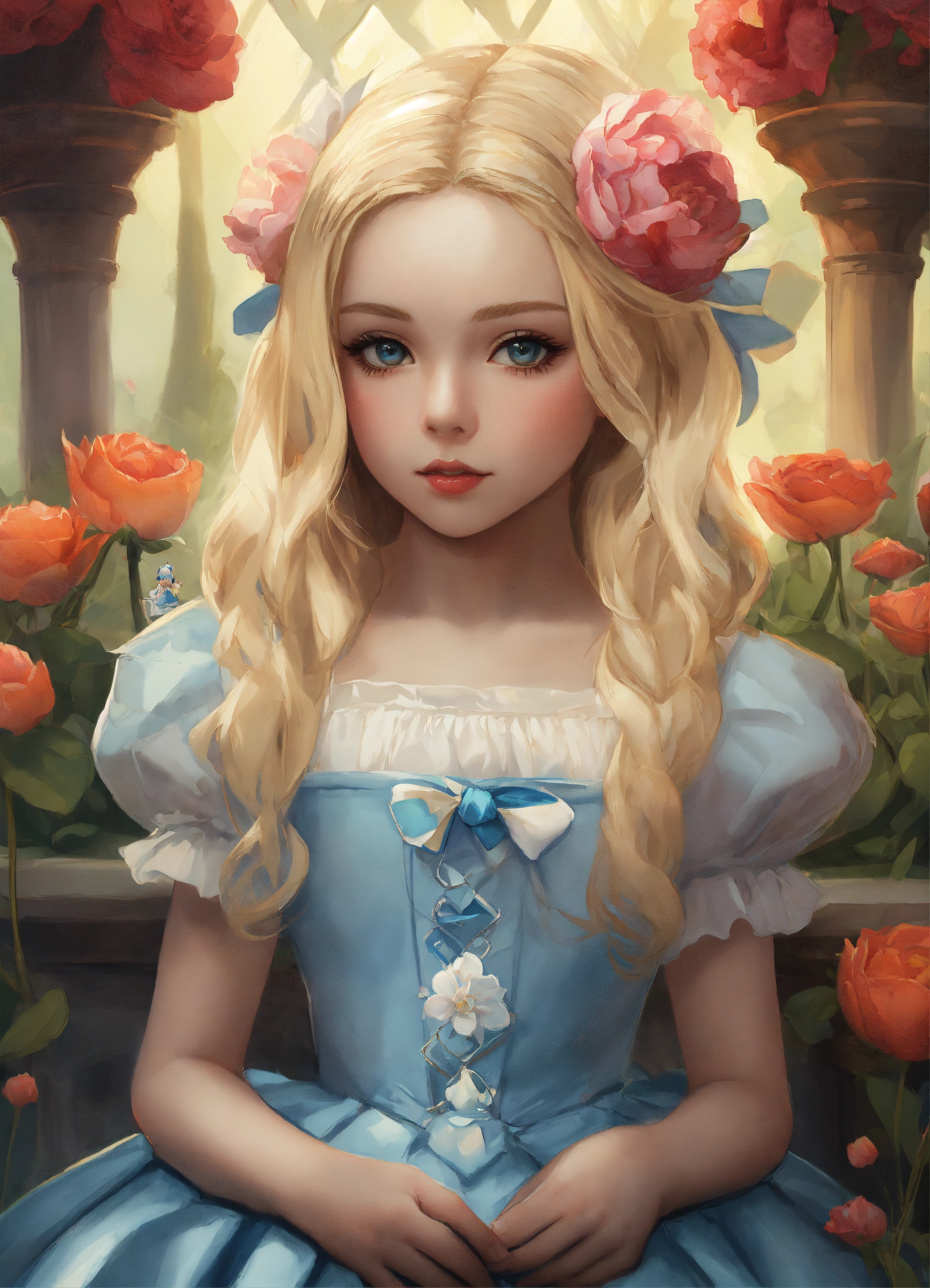 Lexica - Portrait and shot full body of a cute chibi alice in ...