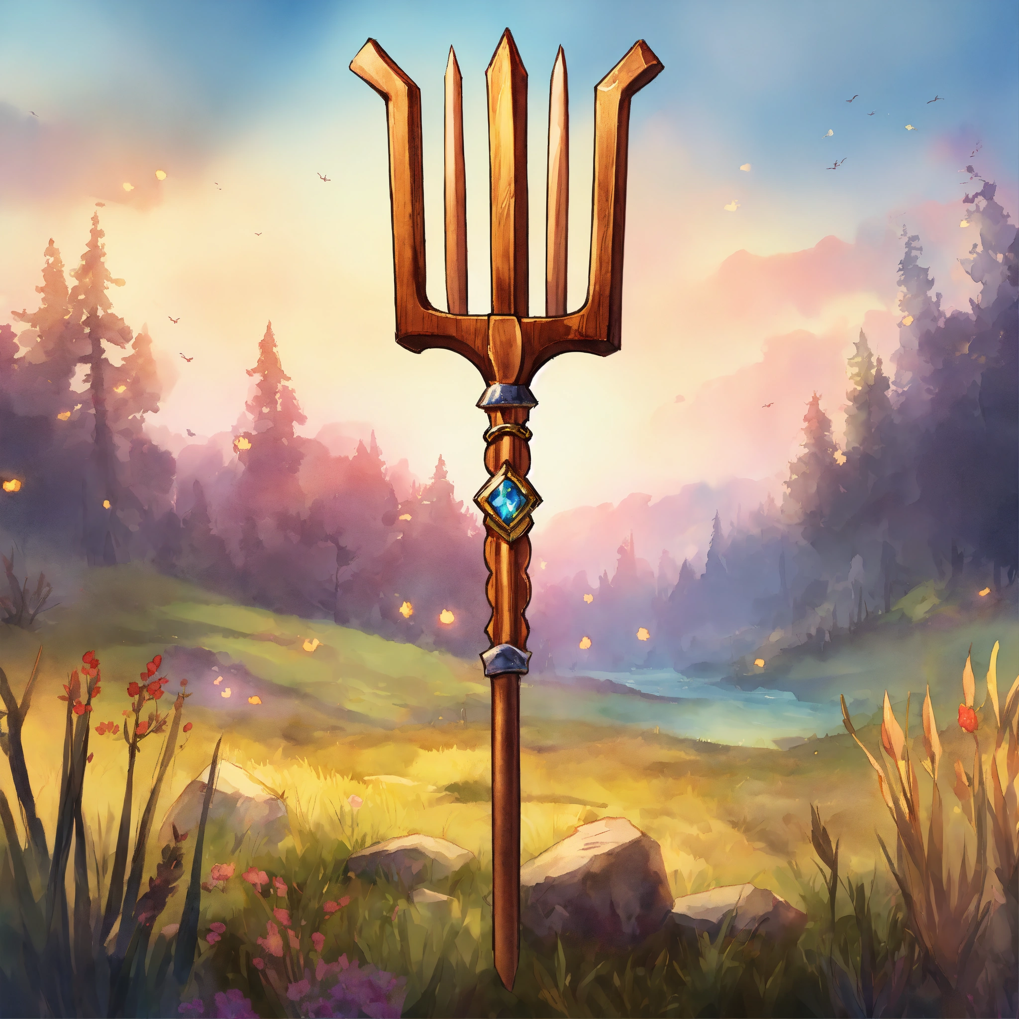 Lexica - Wooden Pitchfork item, game icon, fantasy style, digital ...
