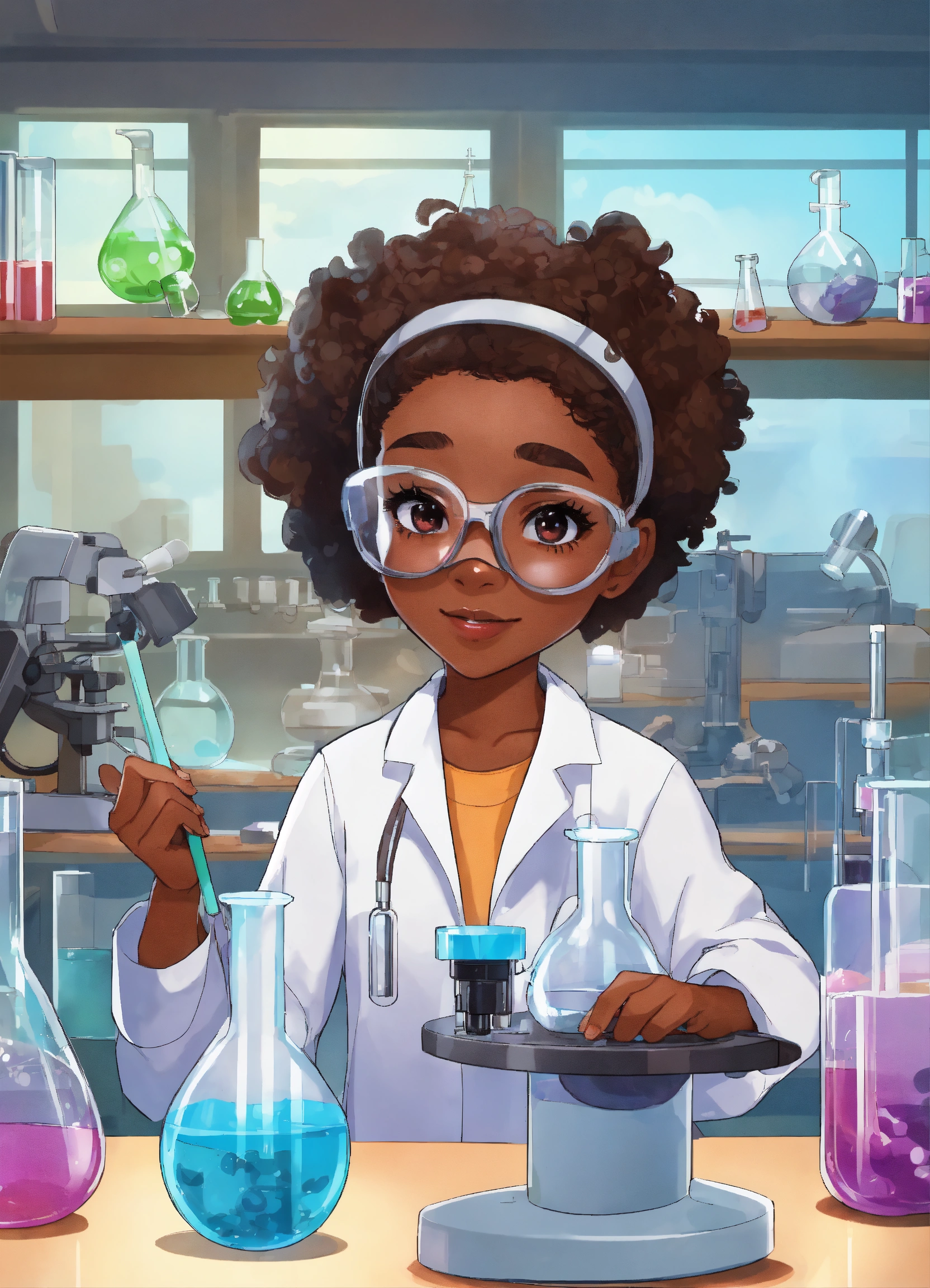 Lexica - Make me Cartoon of a little 10 year old African American dark ...