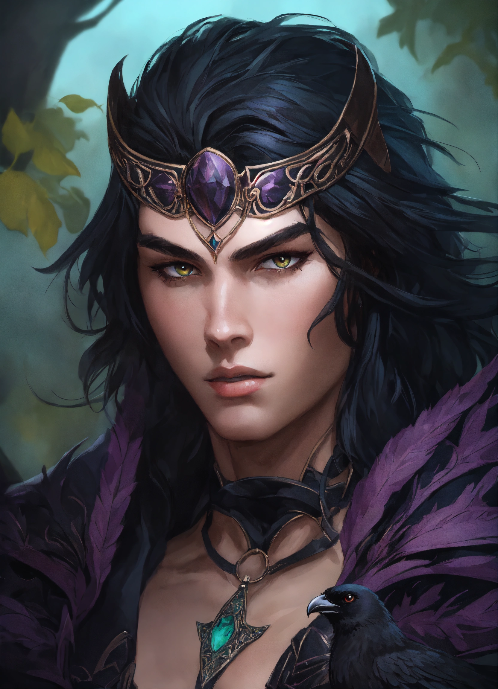 Lexica - Portrait of a the morrigan, black, crow theme, Celtic ...