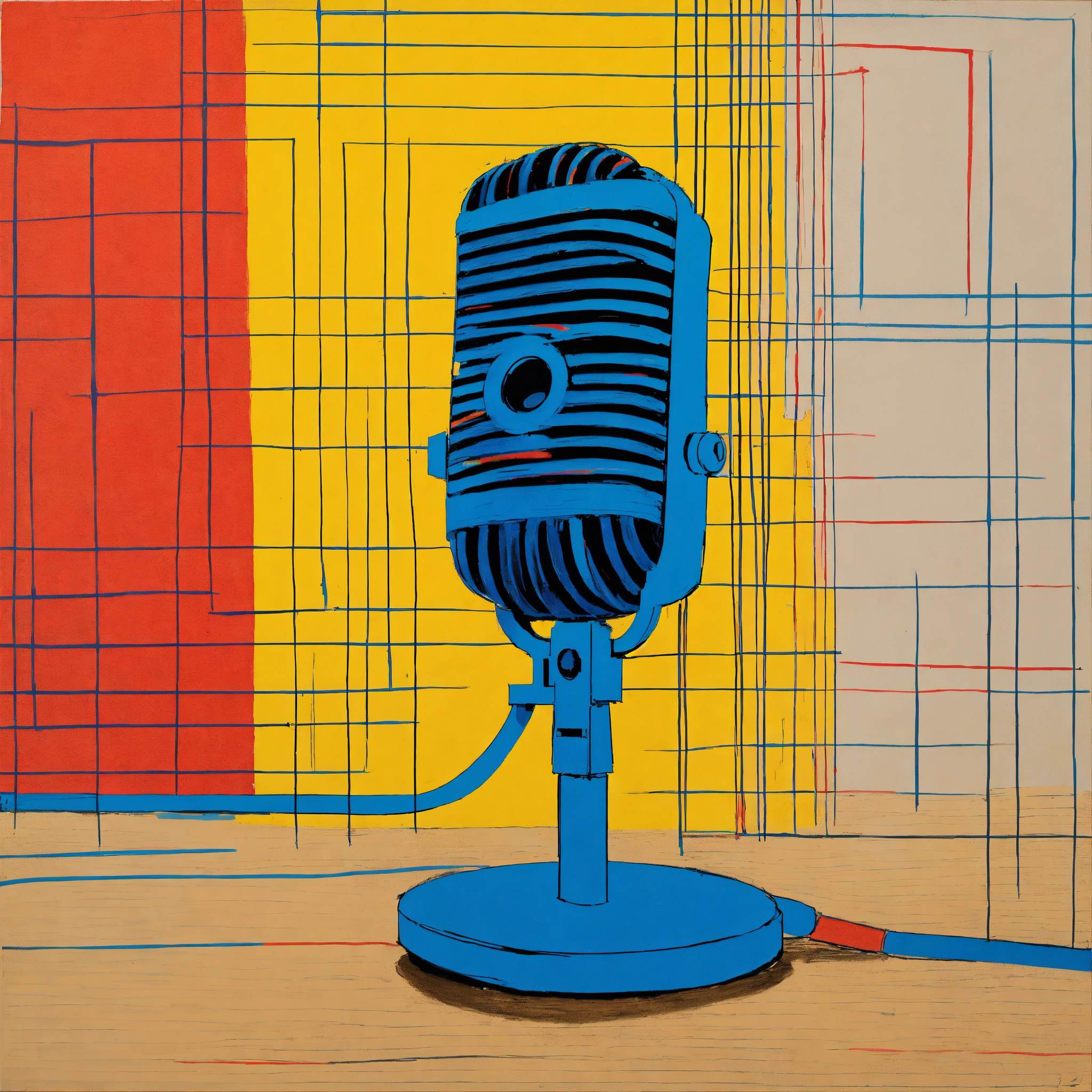 Lexica - Minimalistic painting of a microphone using lines and ...