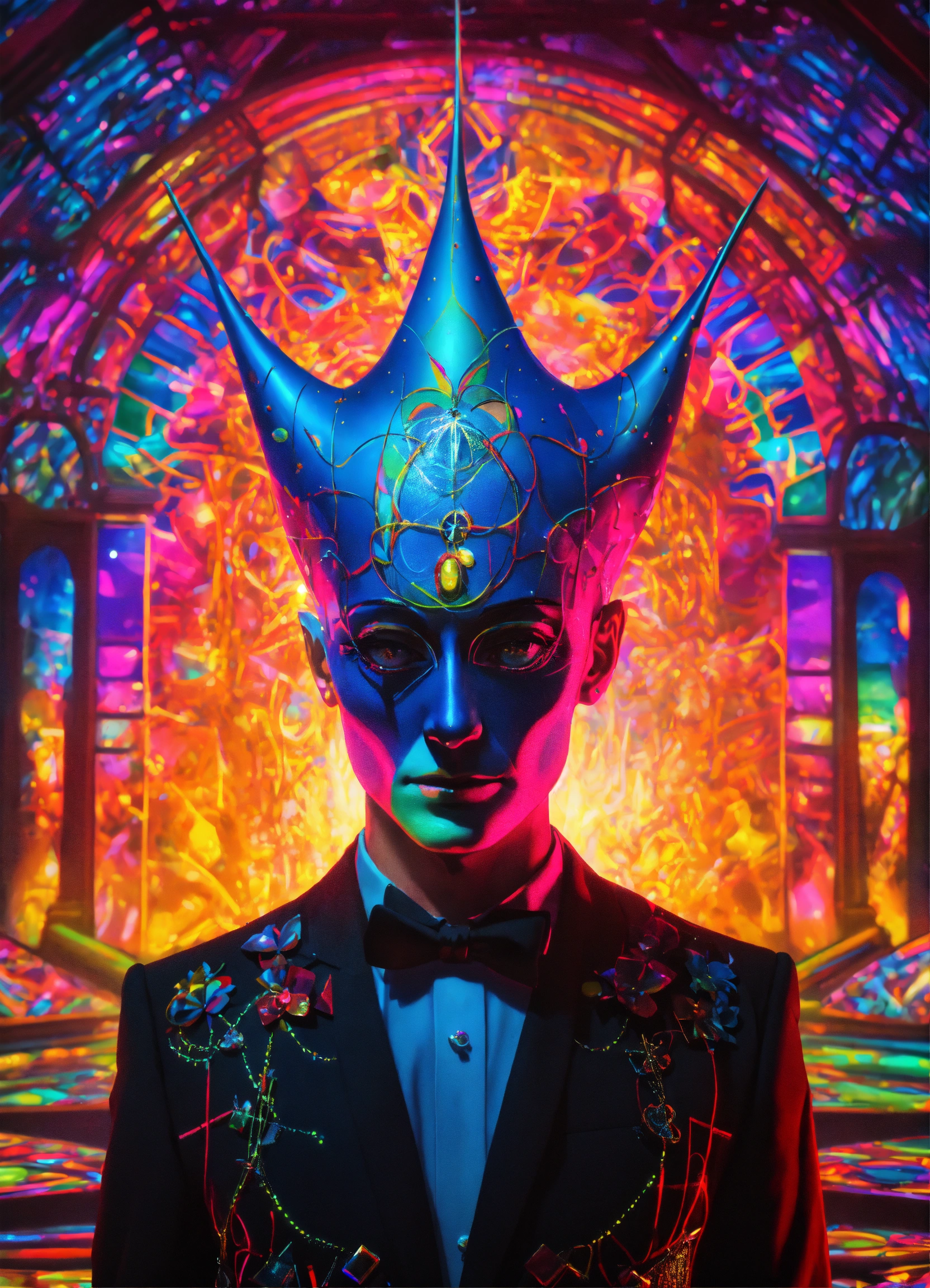 Lexica - Photorealistic 3D portrait of DMT machine jester Lord ...