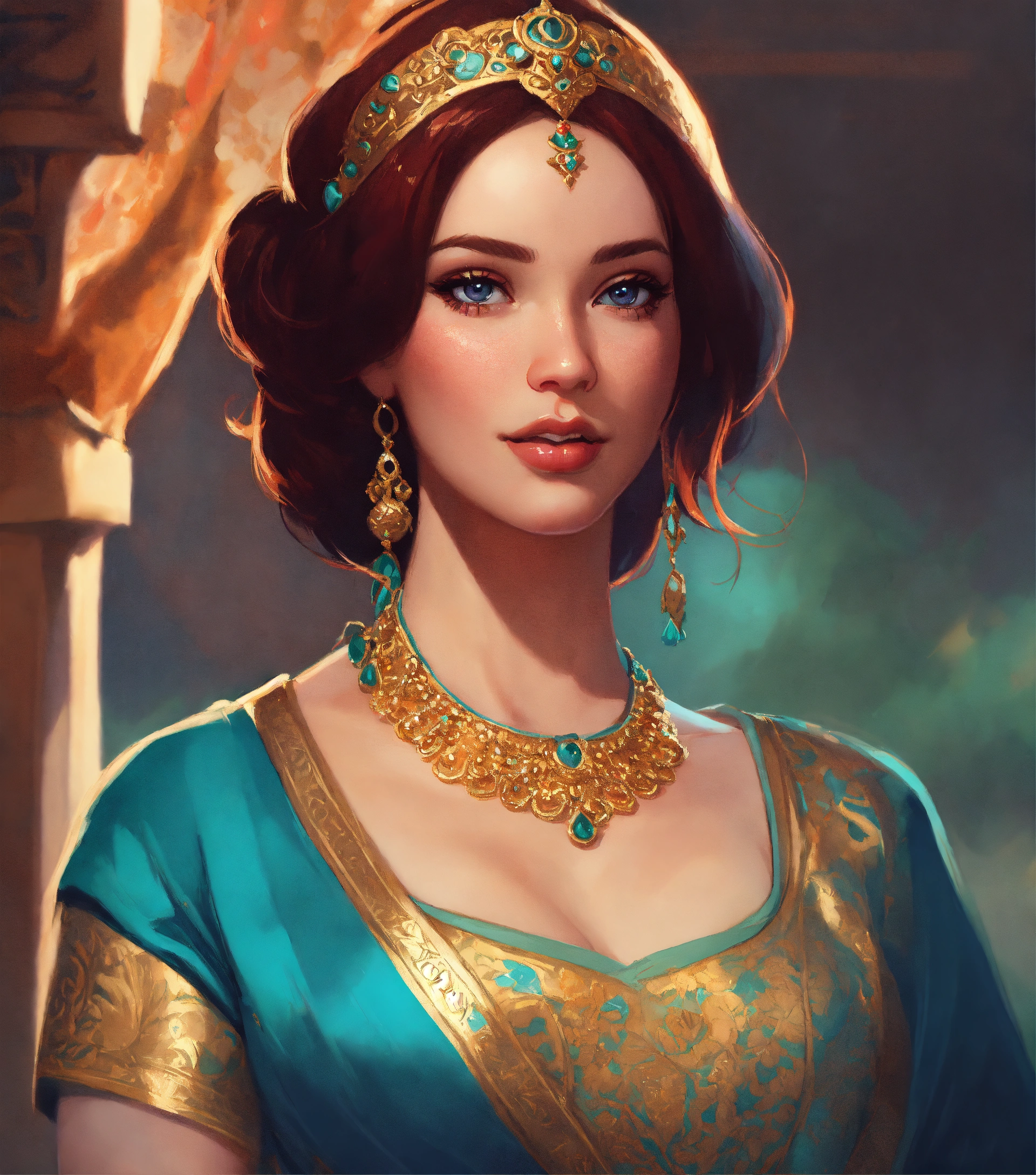 Lexica - Christina Hendricks as Princess Jasmine, full body, cute fine ...