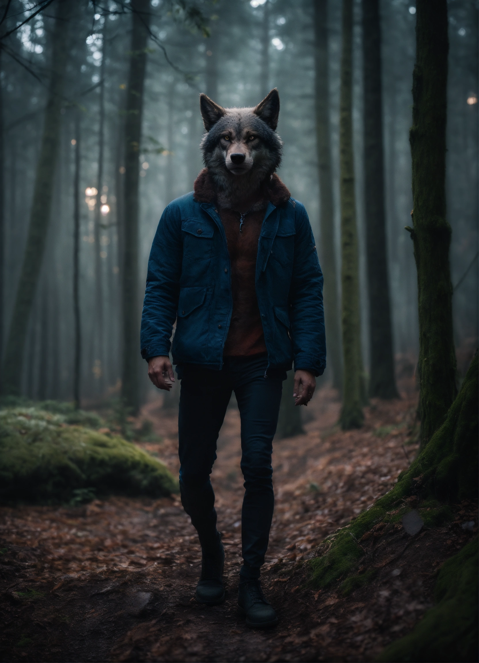 Lexica - Skinny, gaunt, werewolf, ribs, moody lighting, night, in a ...