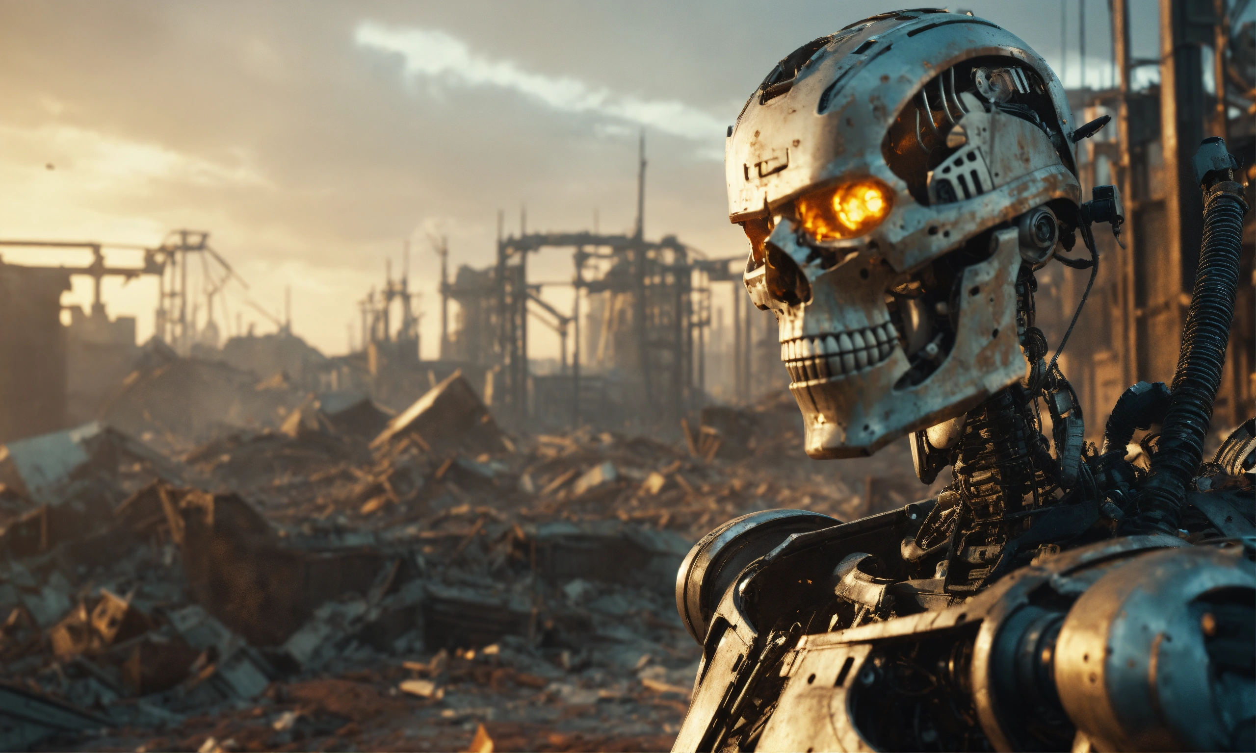 Lexica - Final Scene of a Robot Emperor from a mechanized post-disaster ...