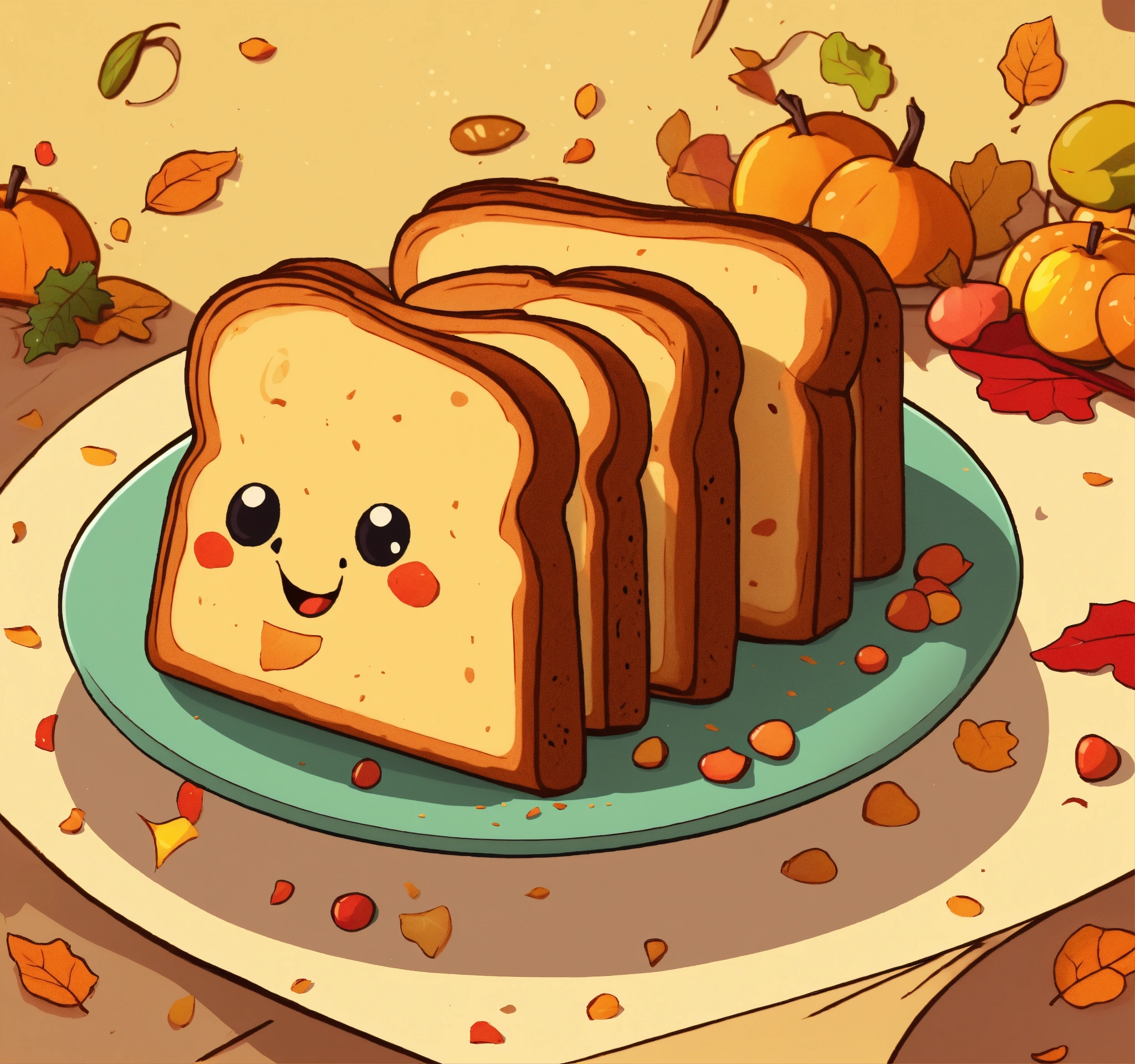 Lexica - Cartoon style toast with theme of november 3d animation style