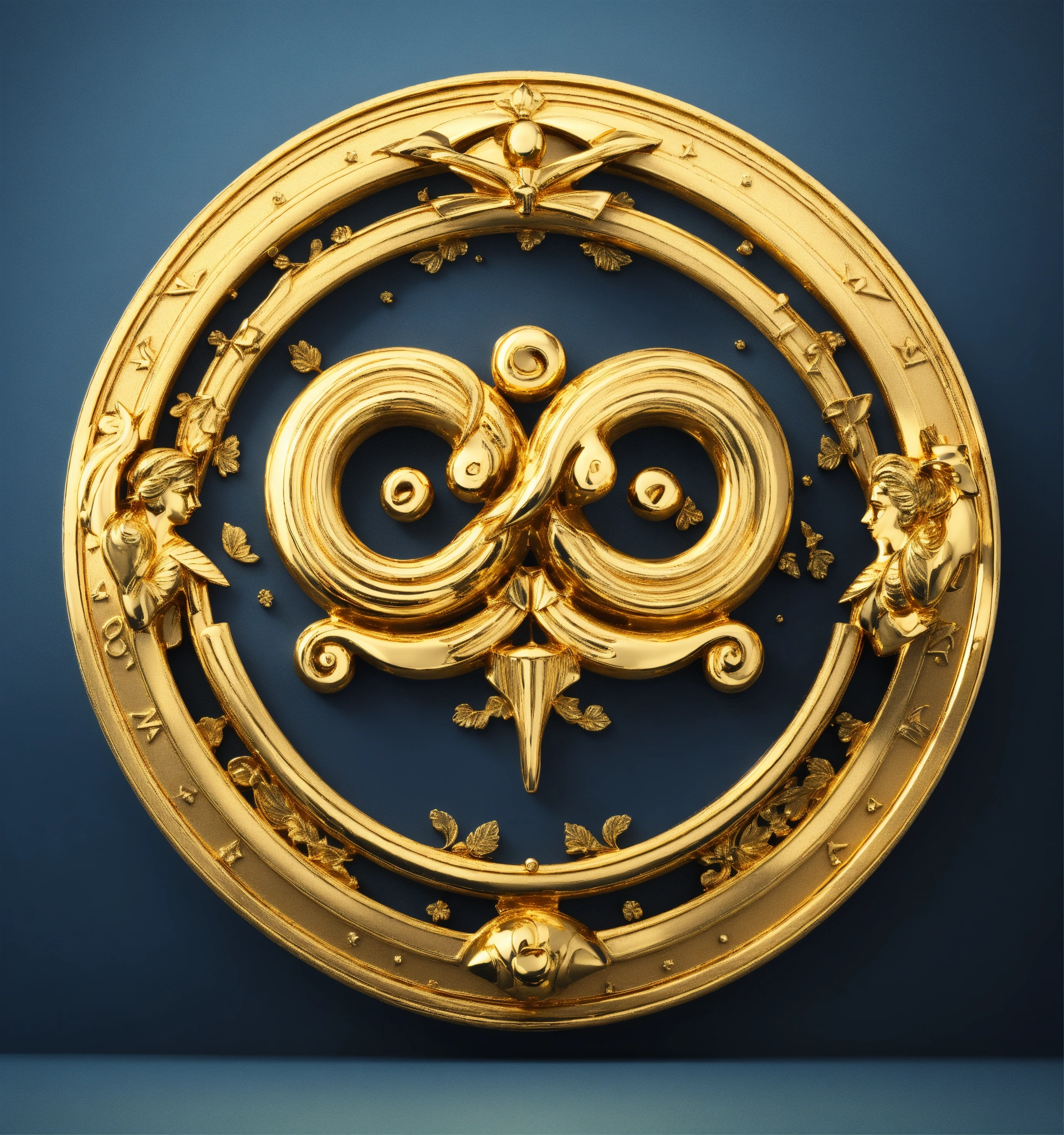 Lexica - Gemini sign in gold color in three-dimensional image