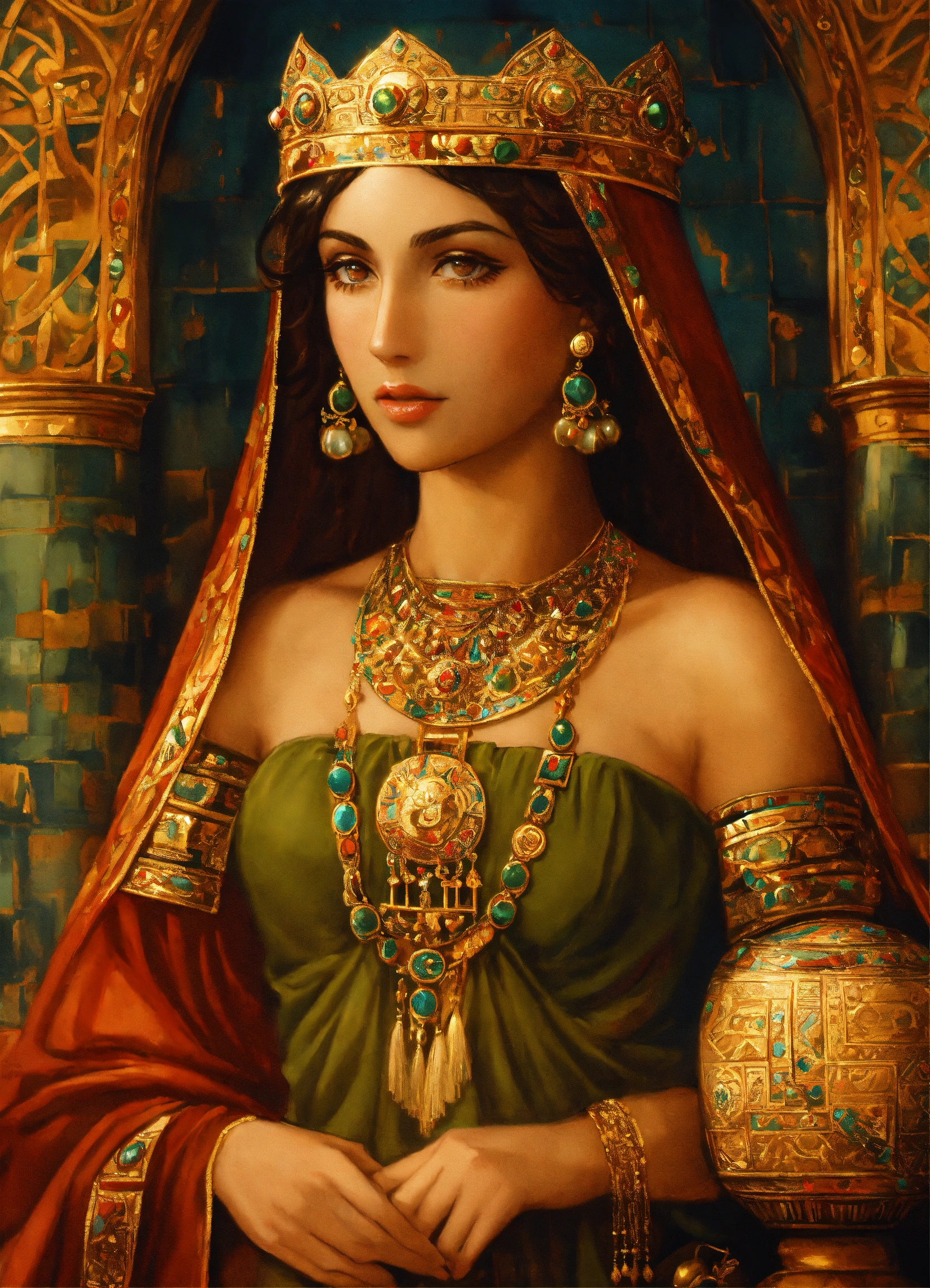 Lexica - A beautiful Byzantine Queen with olive skin
