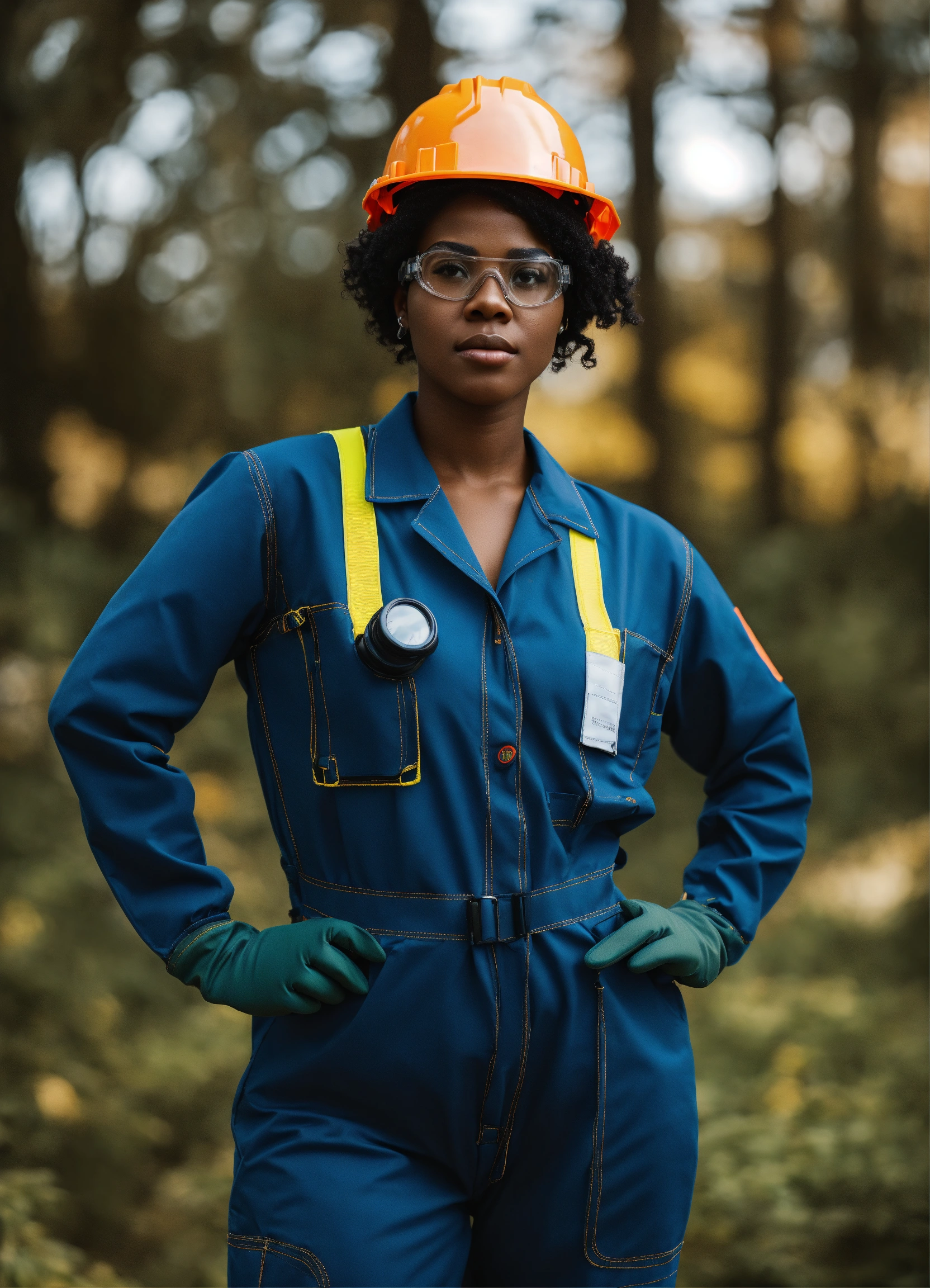 Lexica - Full body image of black female wearing engineering coverall ...