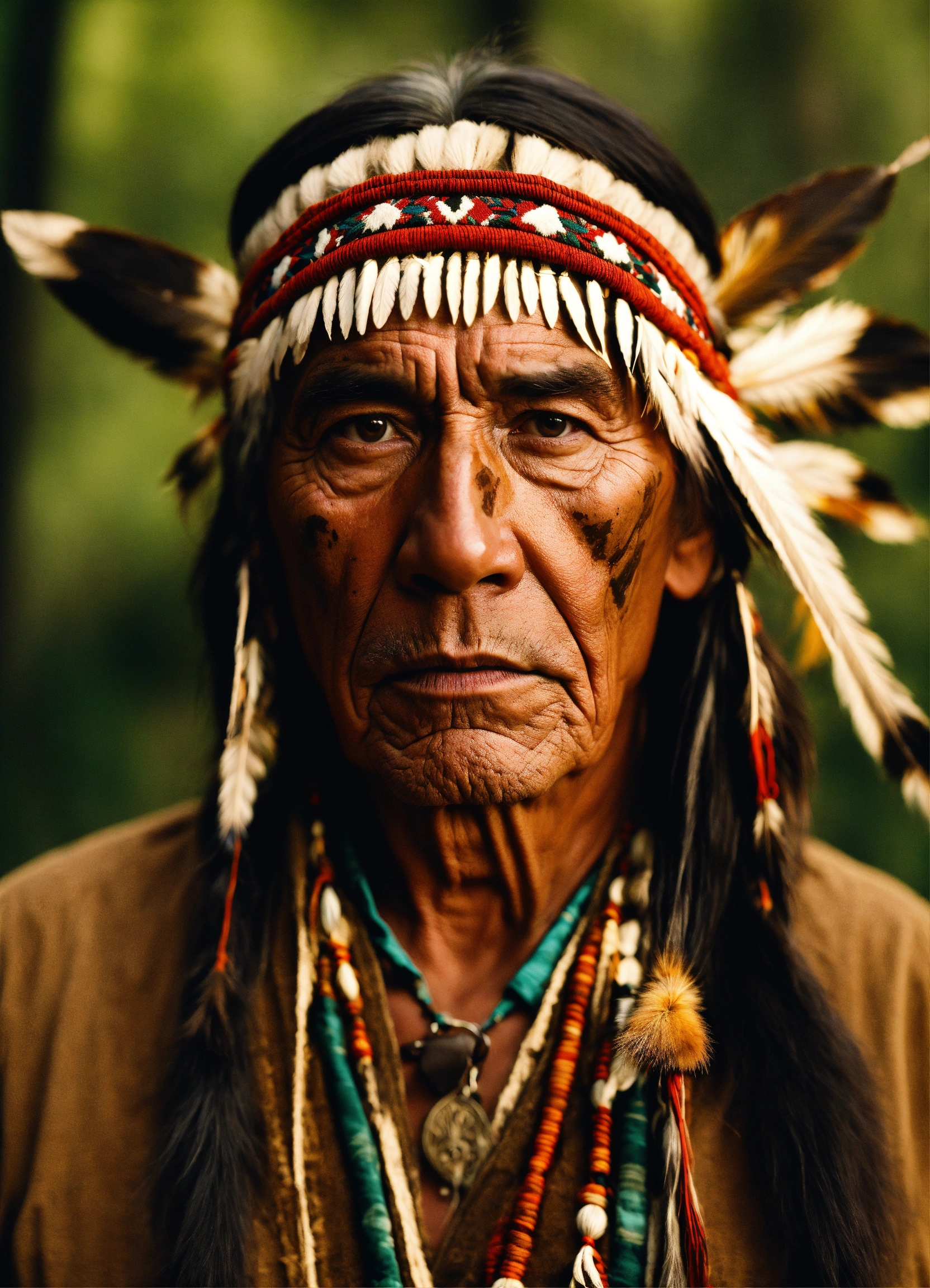 Lexica - Native american hunter National Park man old scare expressive ...