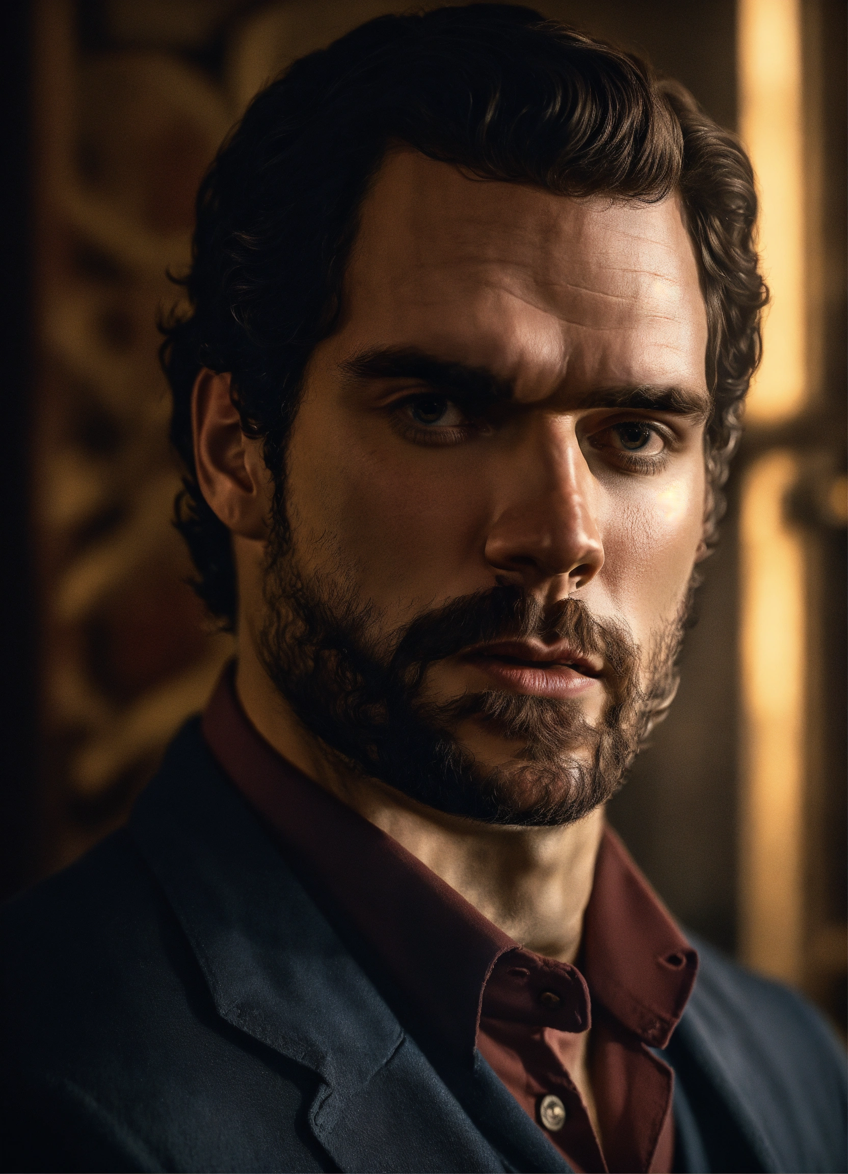 Lexica - Realistic portrait of henry cavill, in frame, very detailed ...