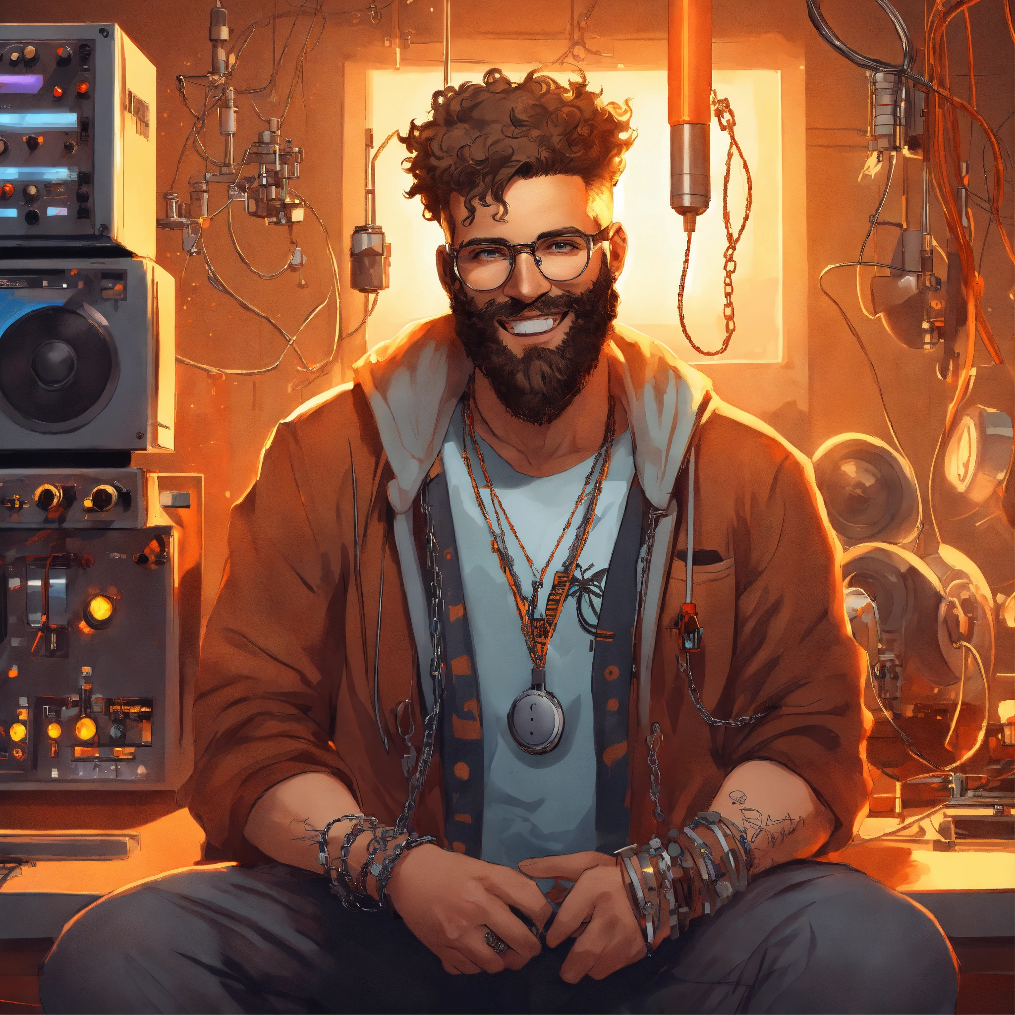 Lexica - Caucasian mad scientist with auburn-gray short hair and beard ...