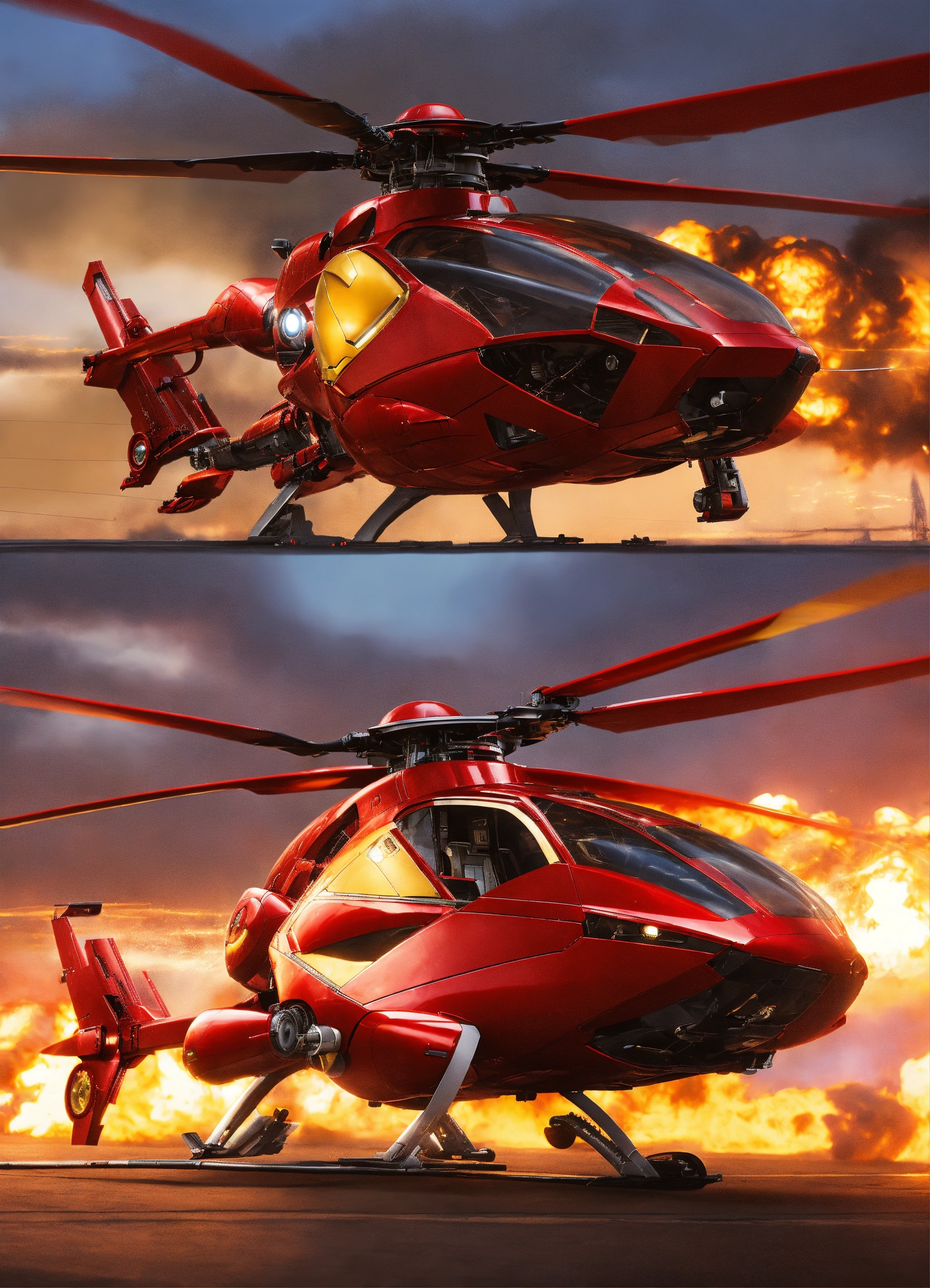 Lexica - Design a high-tech helicopter for Iron Man that seamlessly ...