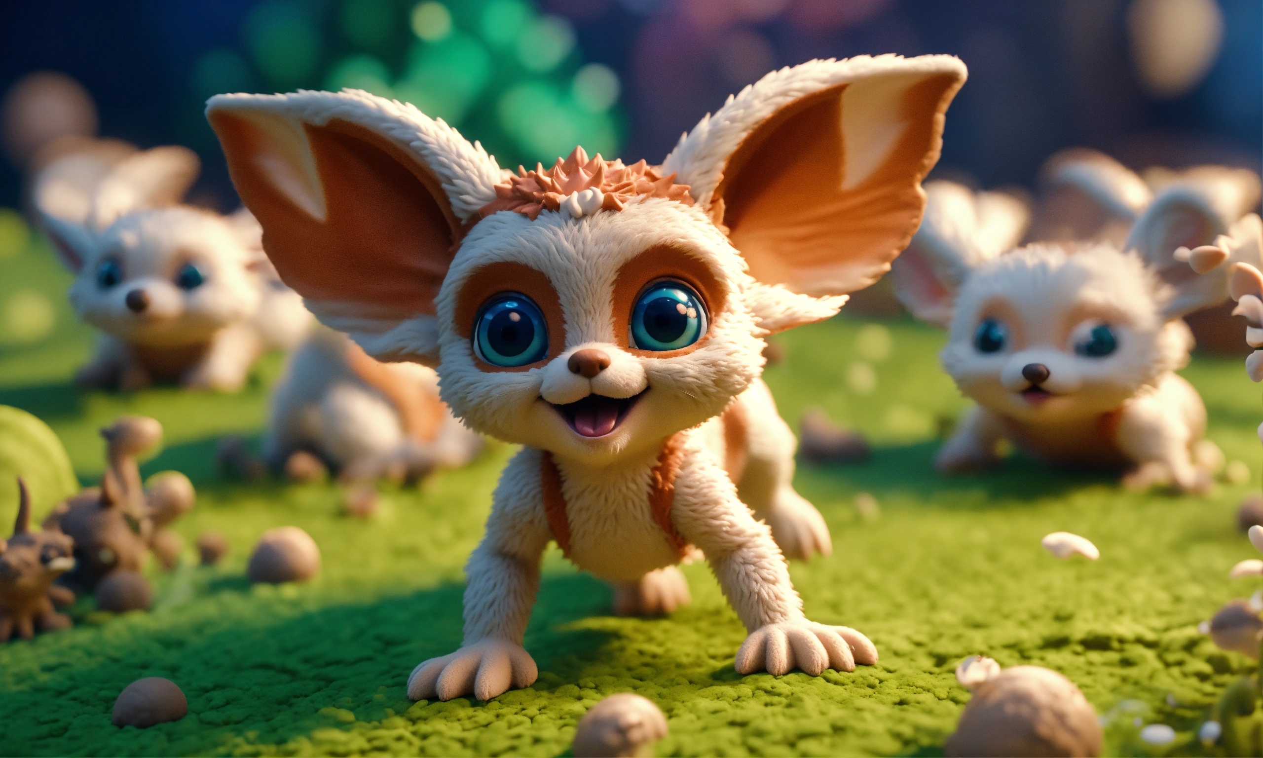 Lexica - 3d effect of cute clay many baby gremlins are running around ...