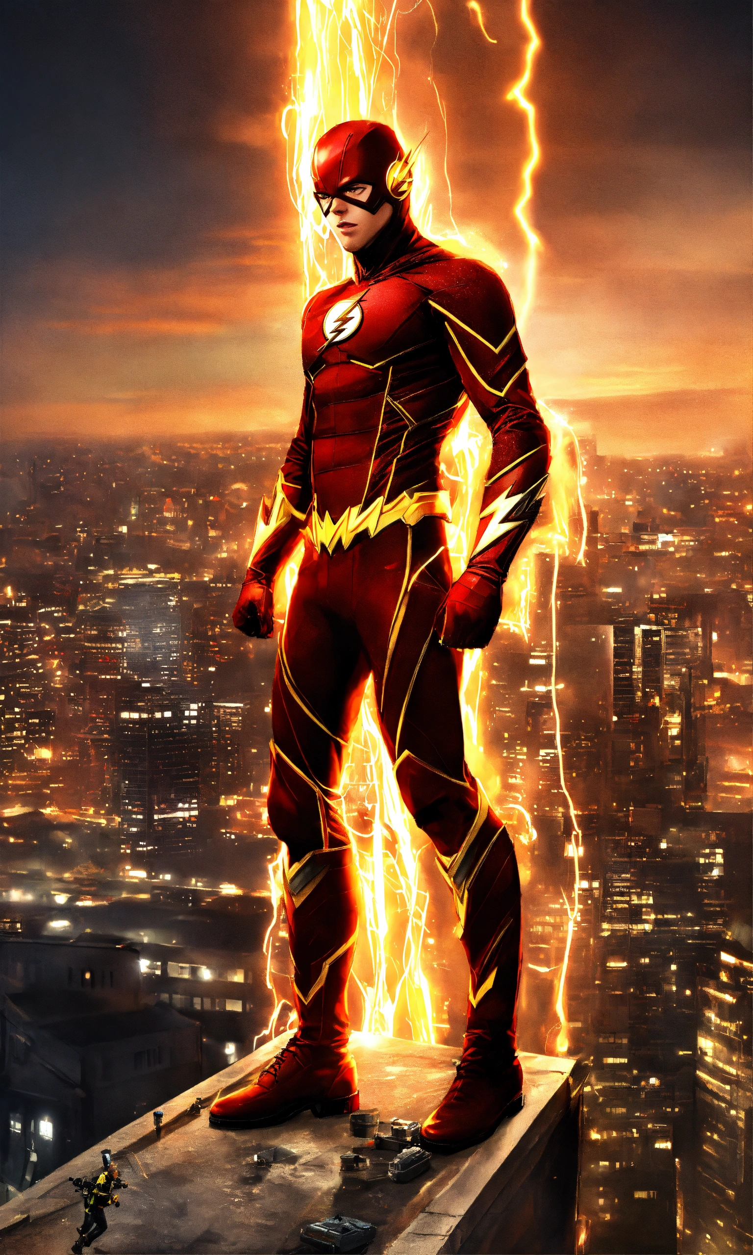 Lexica - Realistic, The flash becomes a sniper, shooting on the top ...