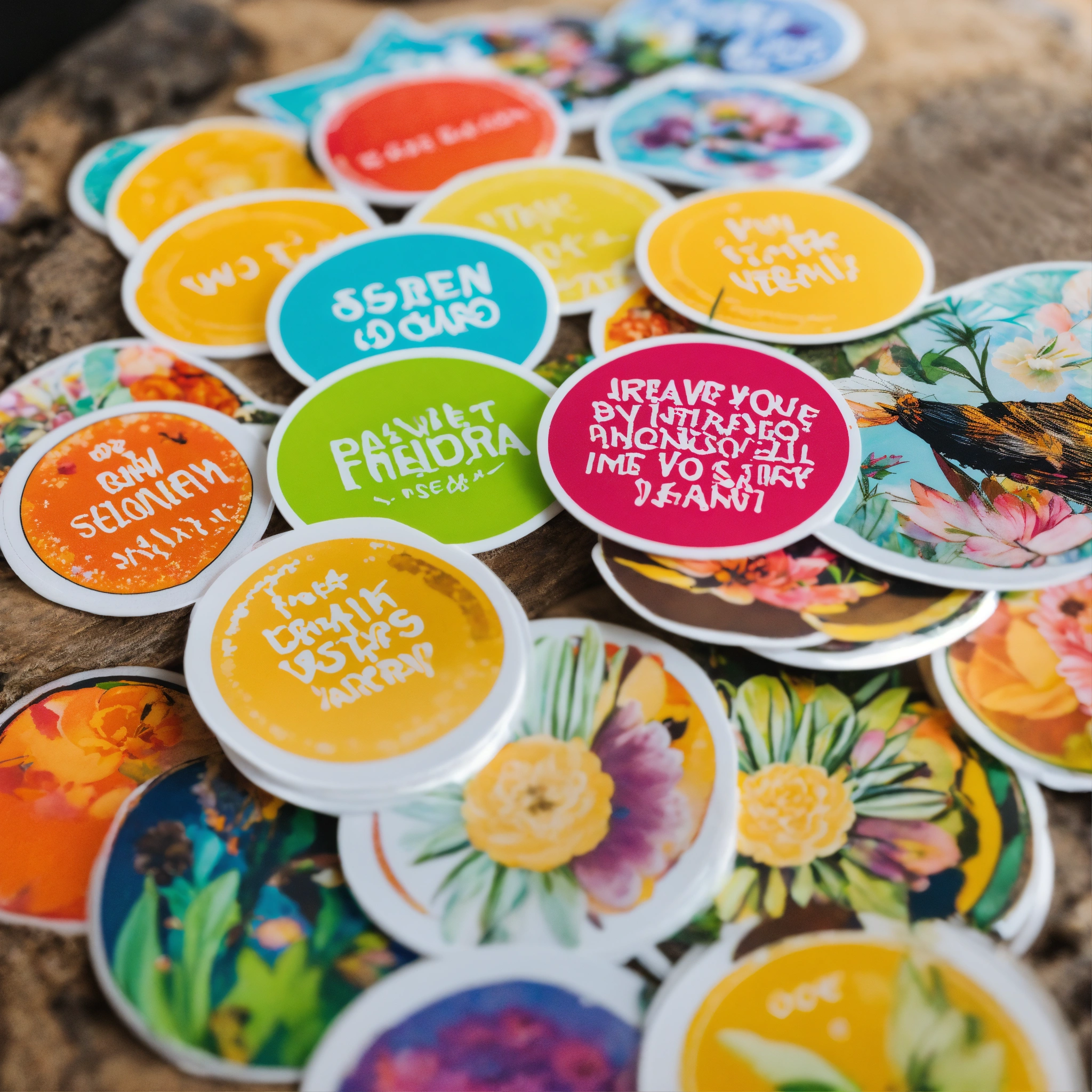 Lexica - A photo of a stack of custom stickers. The stickers are ...