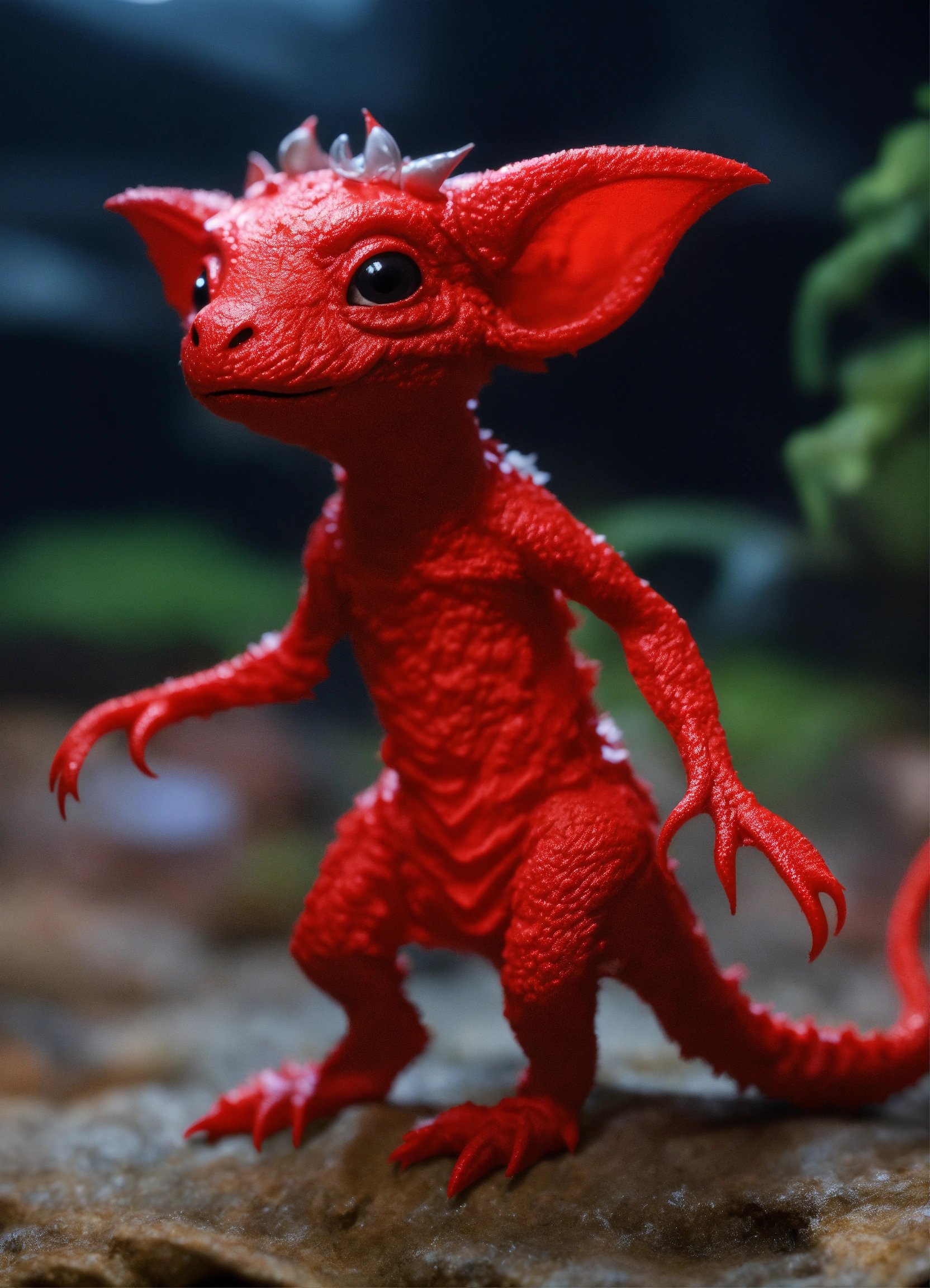Lexica - Creature a tiny red Kobold. Wearing a ghost costume. Costume a ...