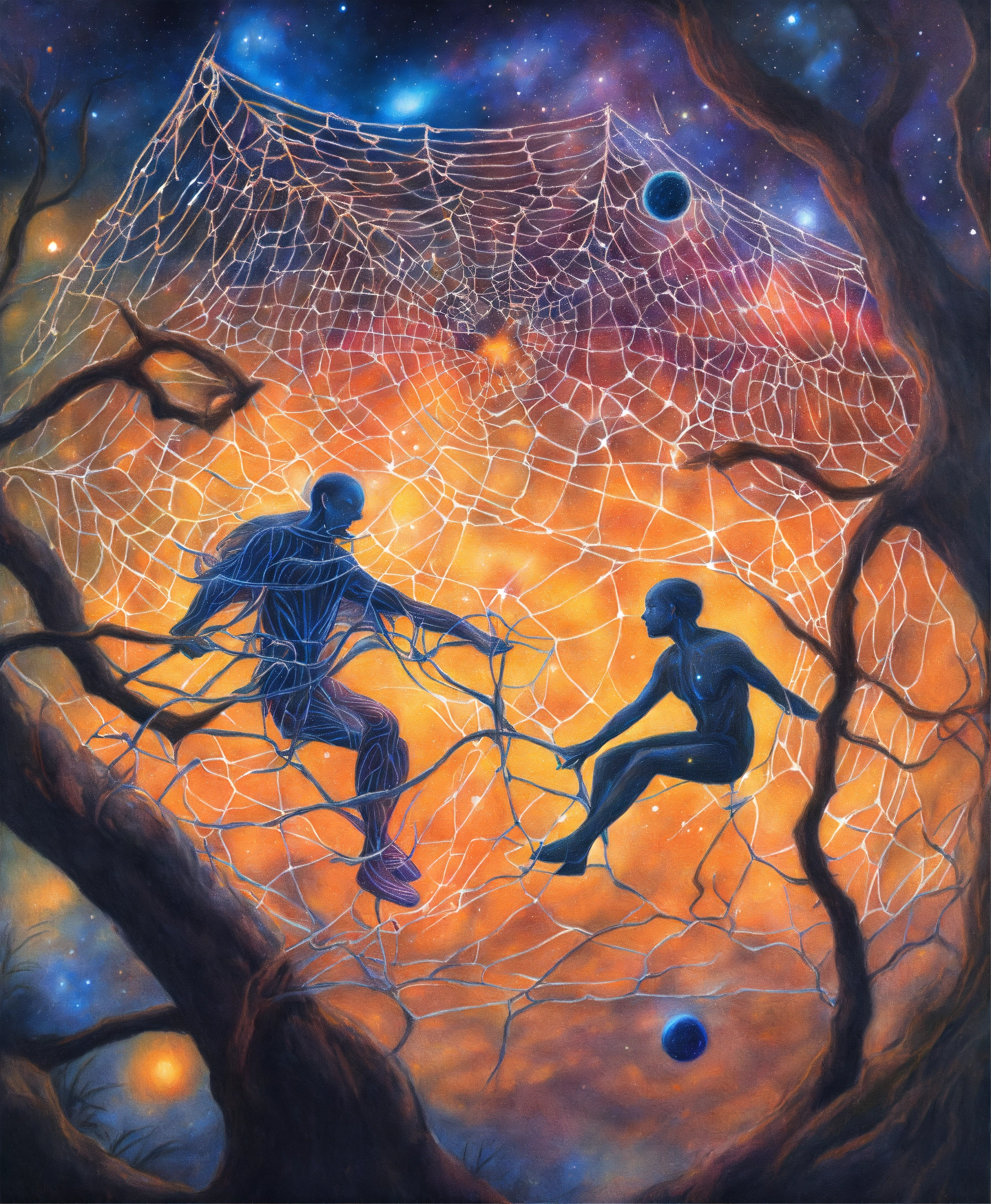 Lexica - Realistic colored pencil drawing of two souls entangled in a ...