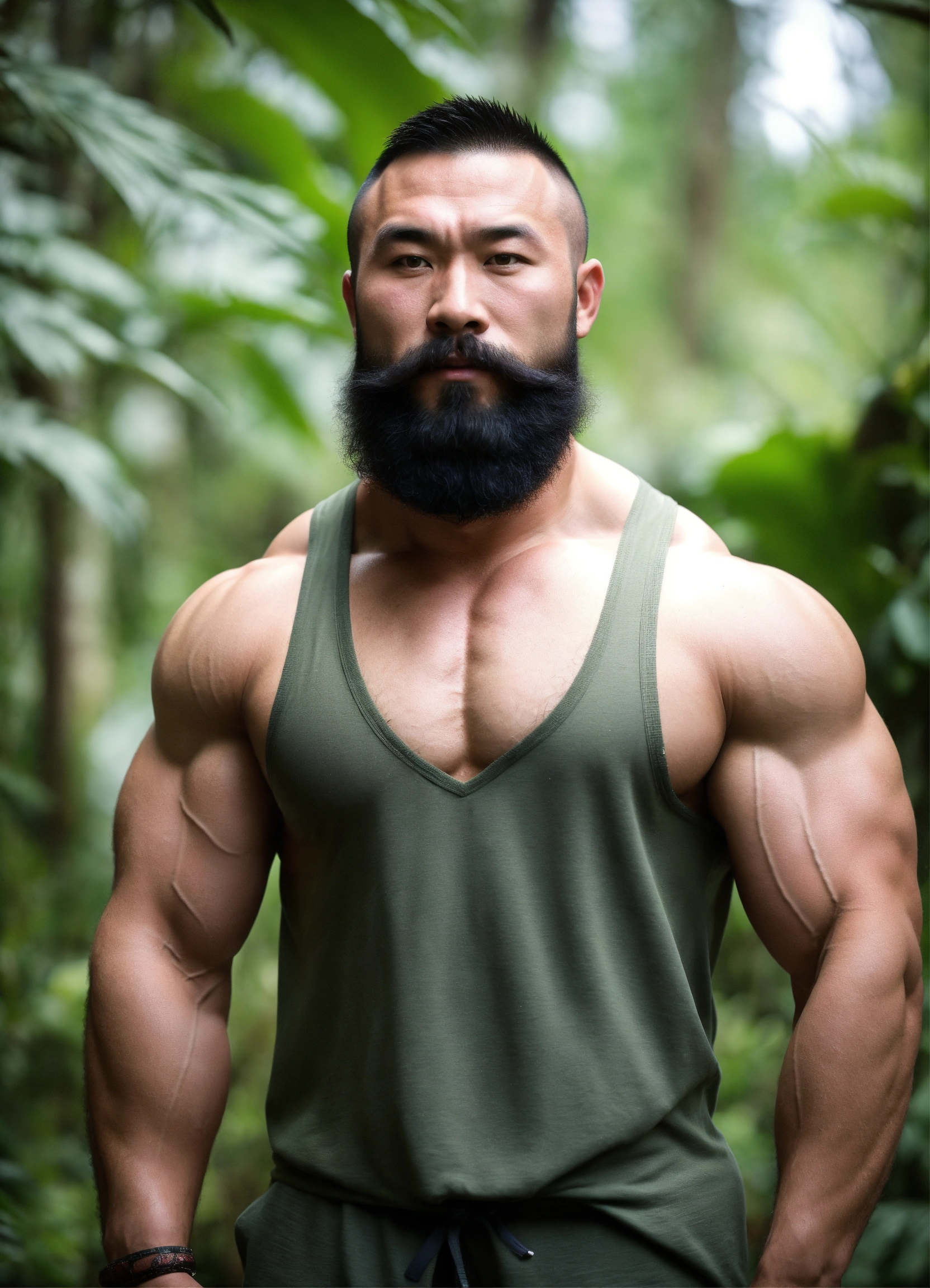 Lexica - 30-year-old man with big muscles, big bodybuilder, Mongolian ...