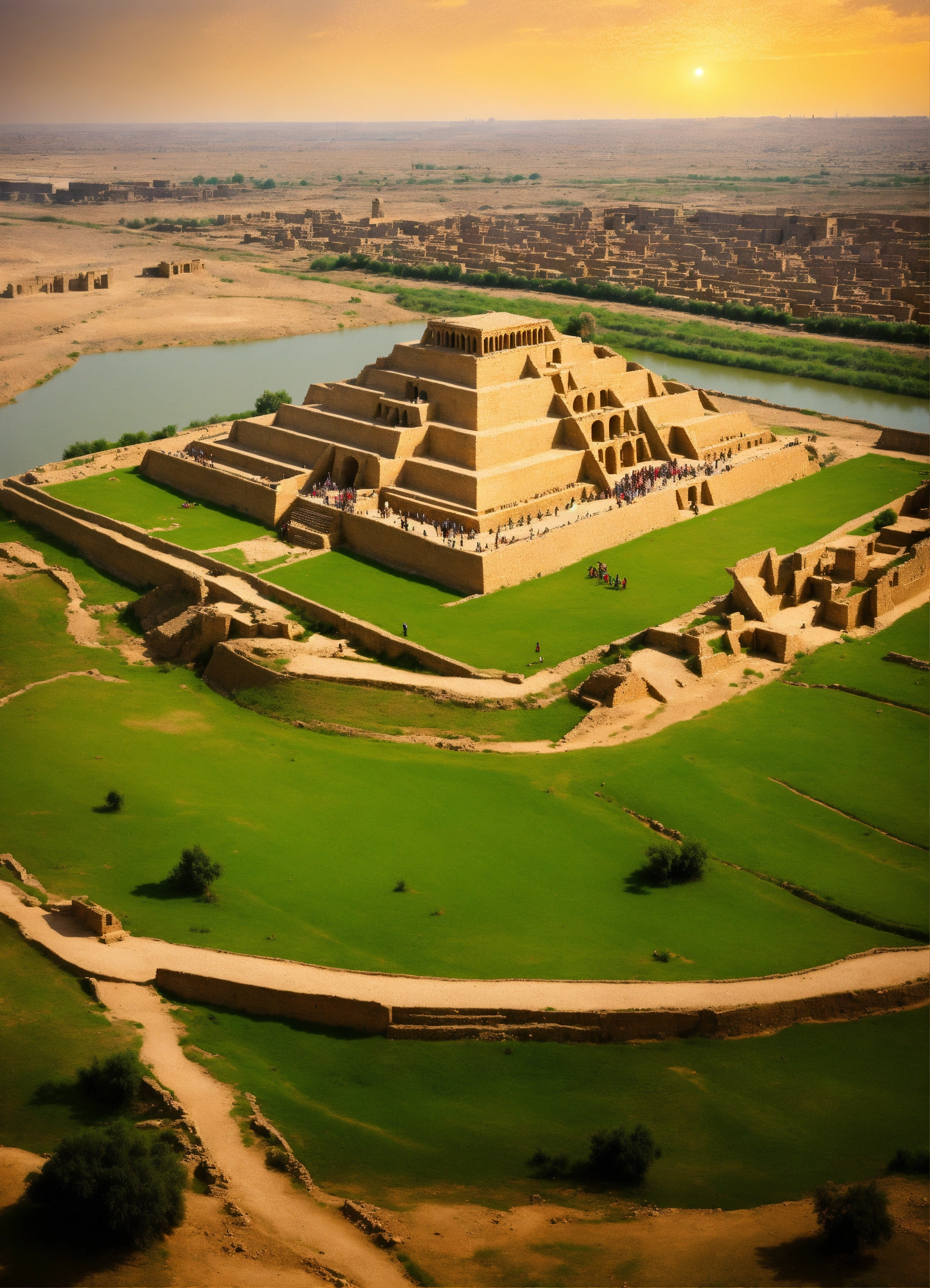 Lexica - Ziggurat of ur, view from far away, entire complex is visible ...