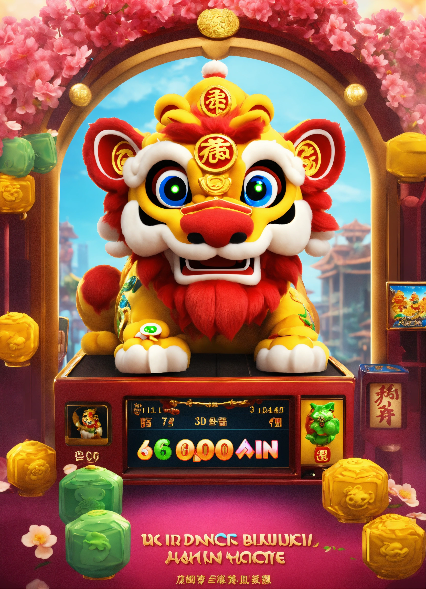 Lexica - 3D lion dance slot machine future