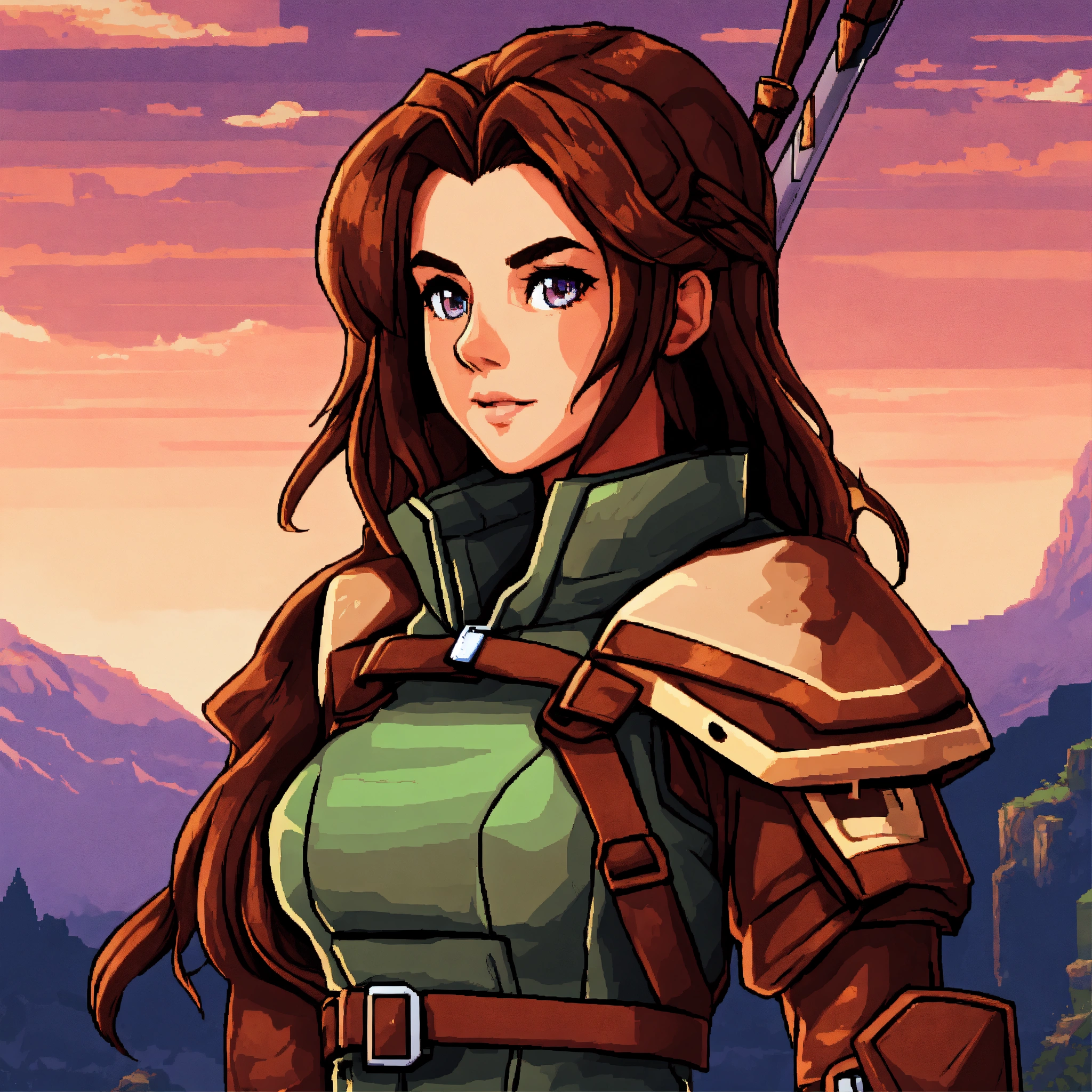 Lexica - Pixel art, sprite, playstation 1, beautiful heroine, archer ...