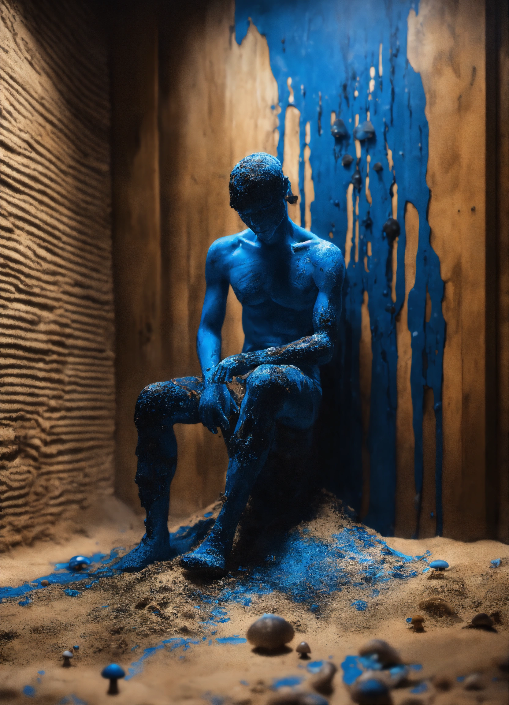 Lexica - A rotten wood sculpture of a abstract simple human body in a ...