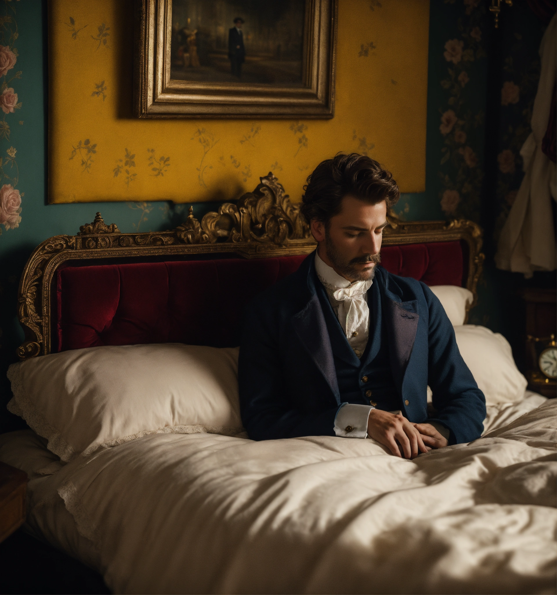 Lexica - Very much handsome Victorian man , wearing clothes to sleep ...