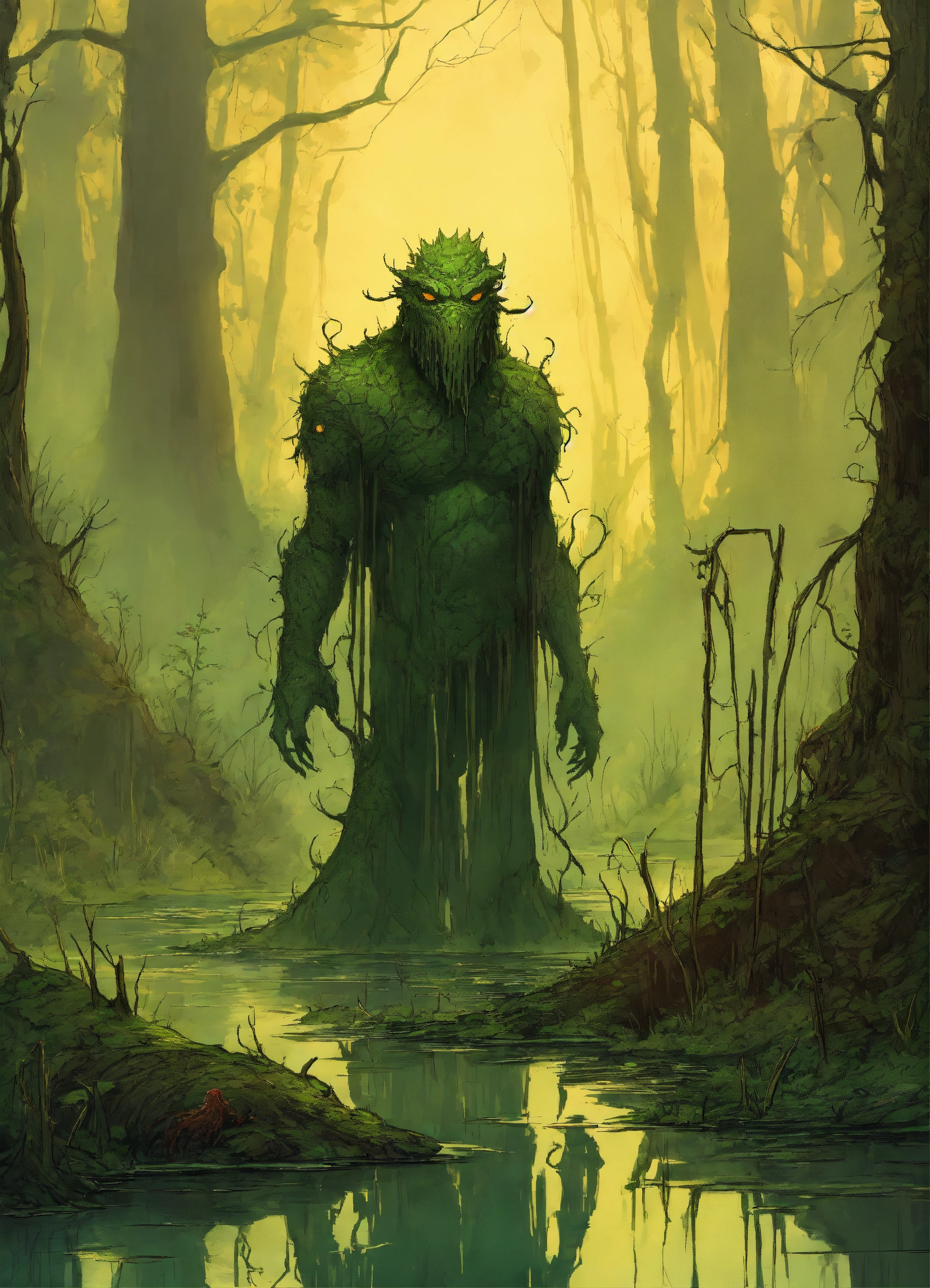 Lexica - A faceless fantasy monster that is a guardian of the swamp ...