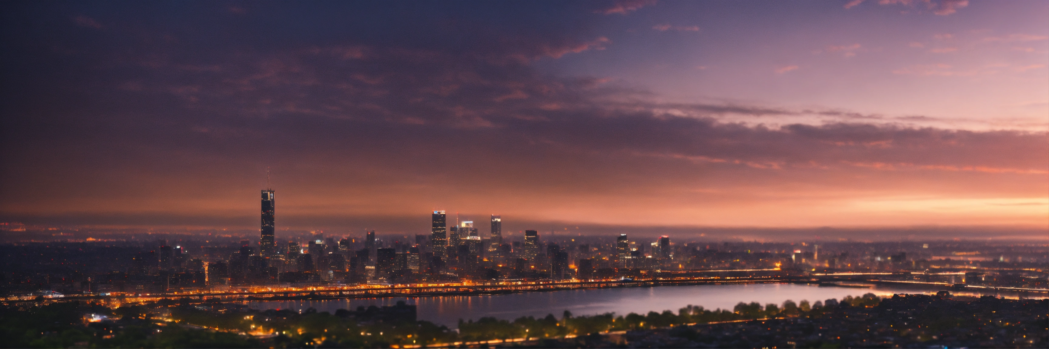 Lexica - City skyline at dusk, detailed, 16k, shallow depth of field ...