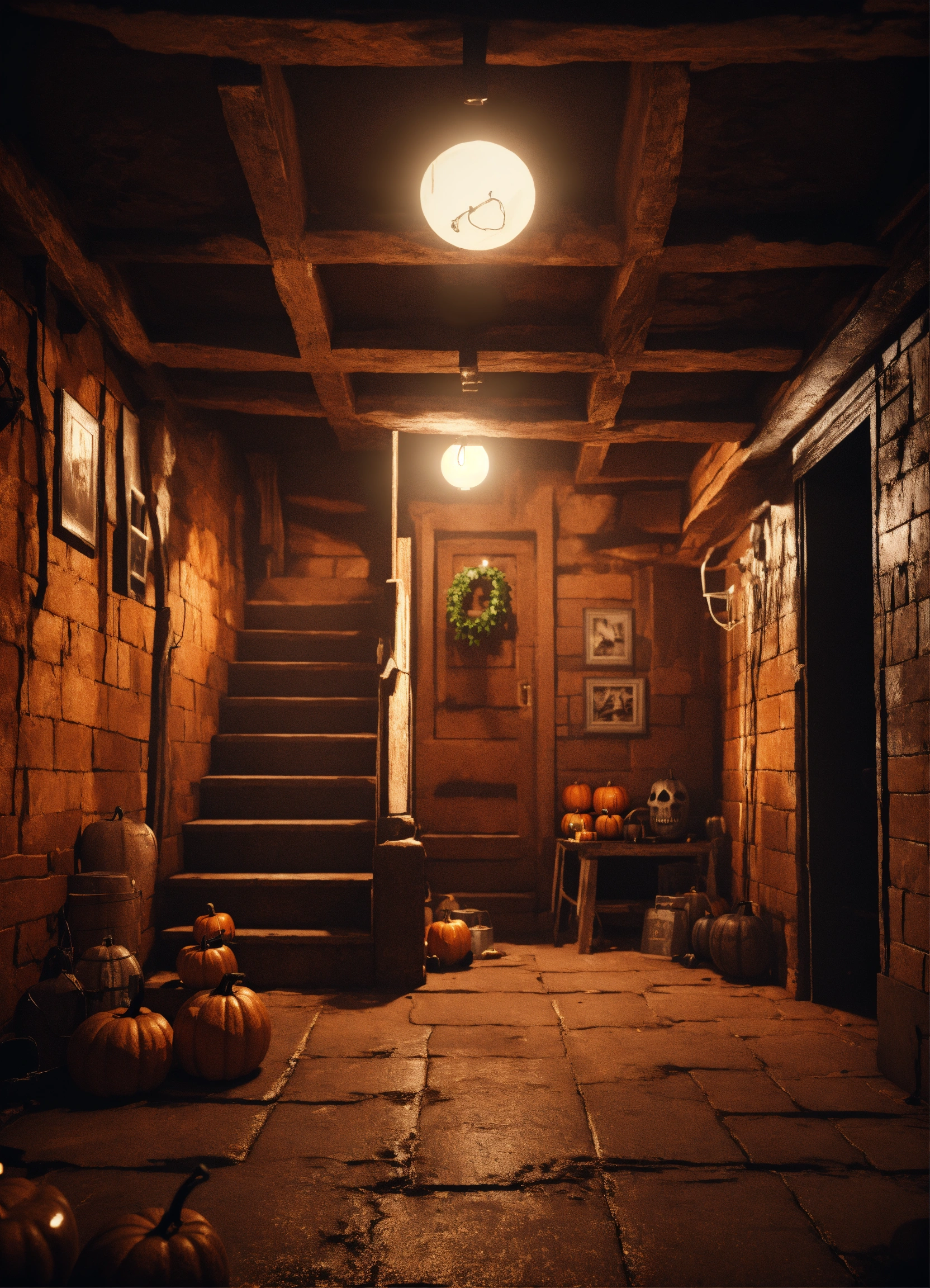 Lexica - Spooky looking basement, unreal engine render, 8k