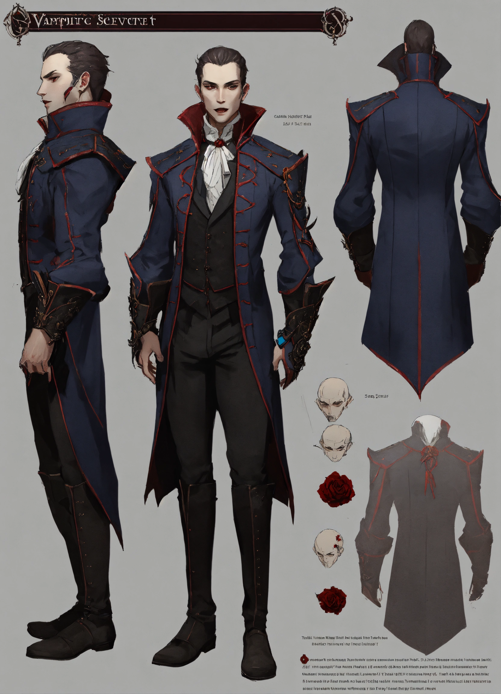 Lexica - Vampire servant, character sheet, character design, chart ...