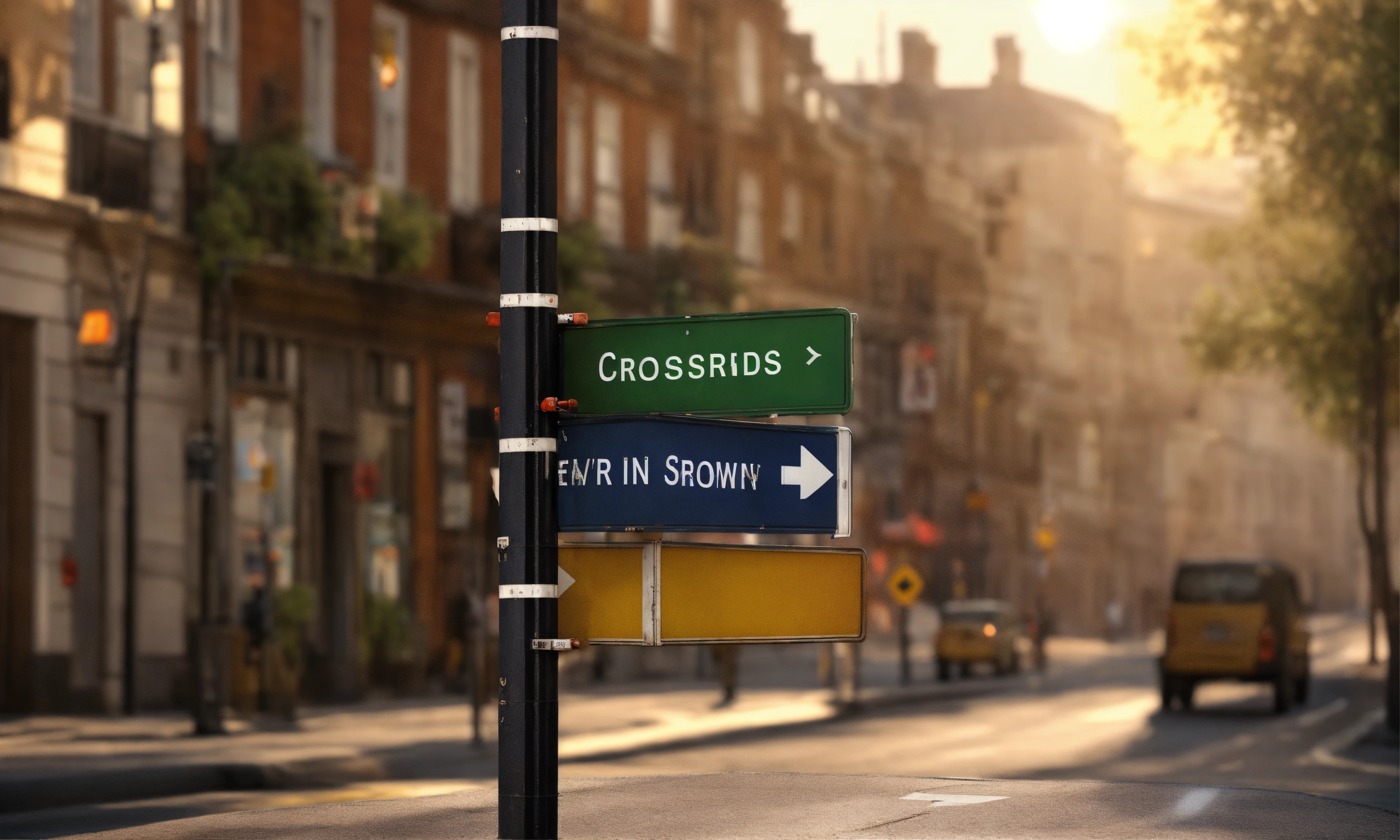 Lexica - Crossroads, Street sign, Full HD, hyperrealism