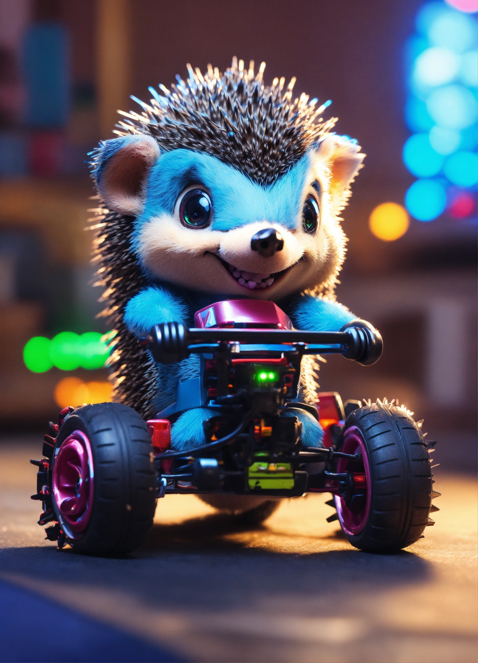 Lexica - Cute, cyber, hedgehog, punk smile showing teeth, high res, 8 k ...