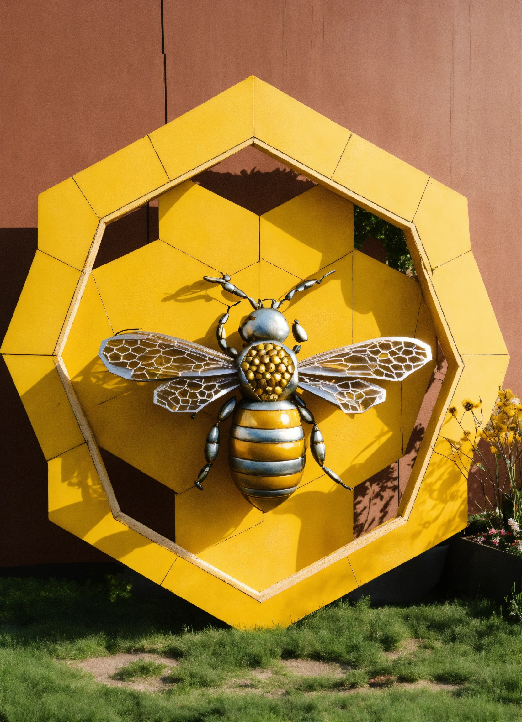 Lexica - Bee sculpture hexagon gate design