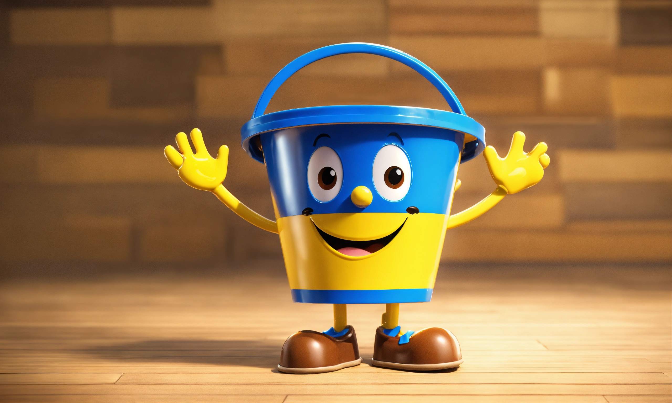 Lexica - Bucket character is a portrait with arms and legs and a ...